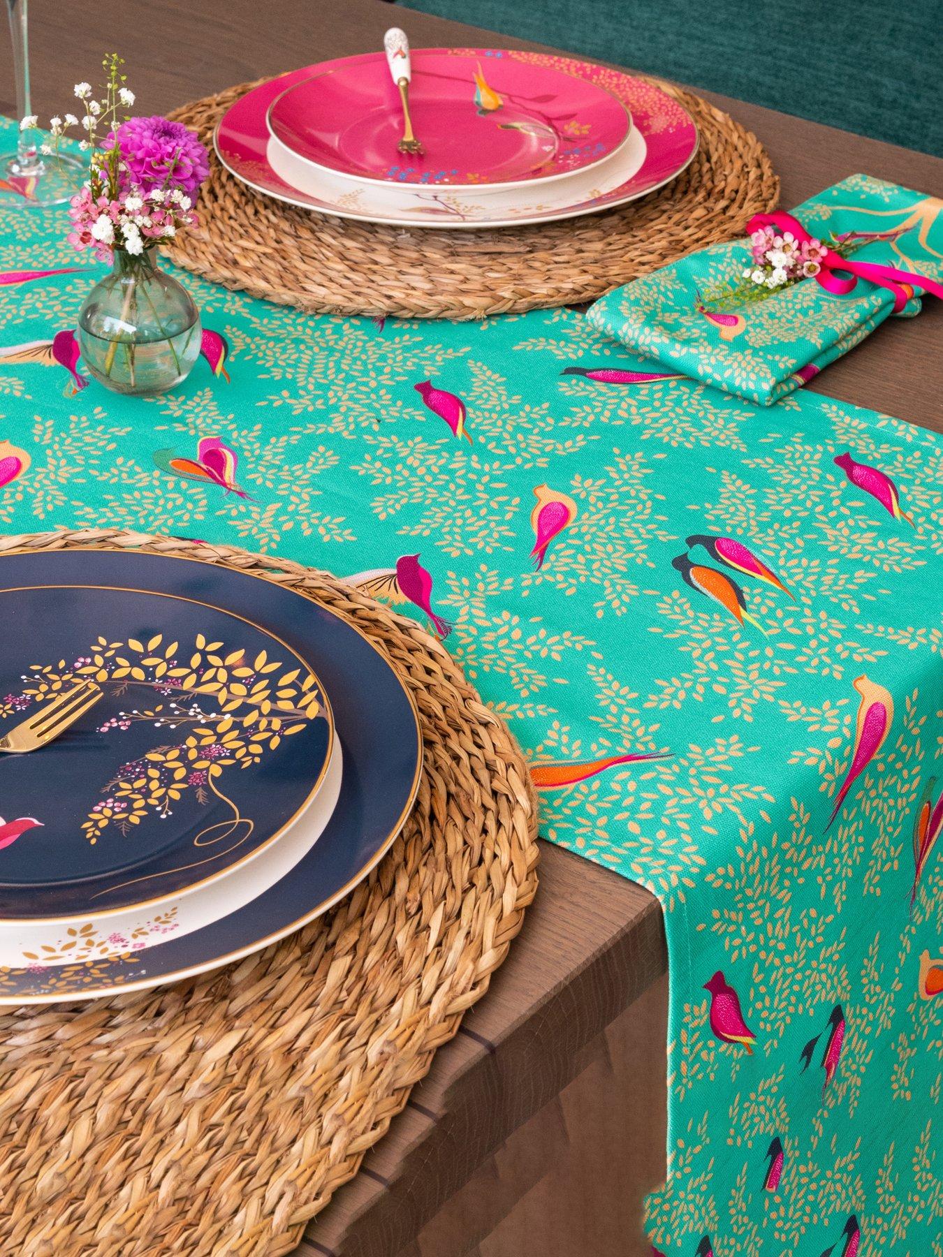 Sara Miller Chelsea Cotton Table Runner in Green | Very
