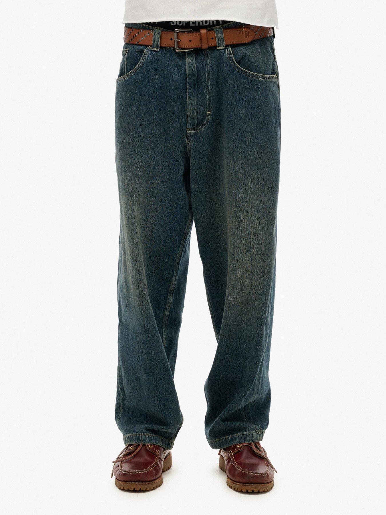 Superdry '90s Baggy Fit Wide Leg Jeans - Dark Blue | Very