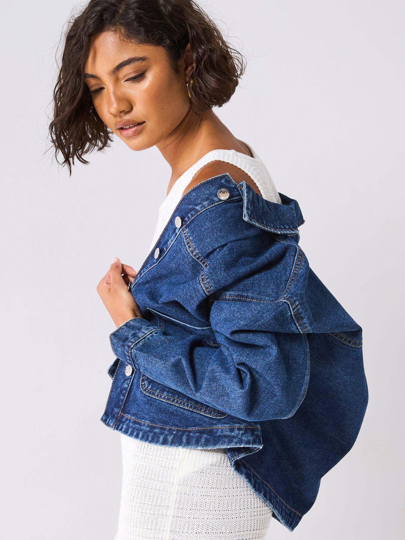 Vero Moda Jamie Long Sleeve Denim Shacket - Dark Blue Denim | Very