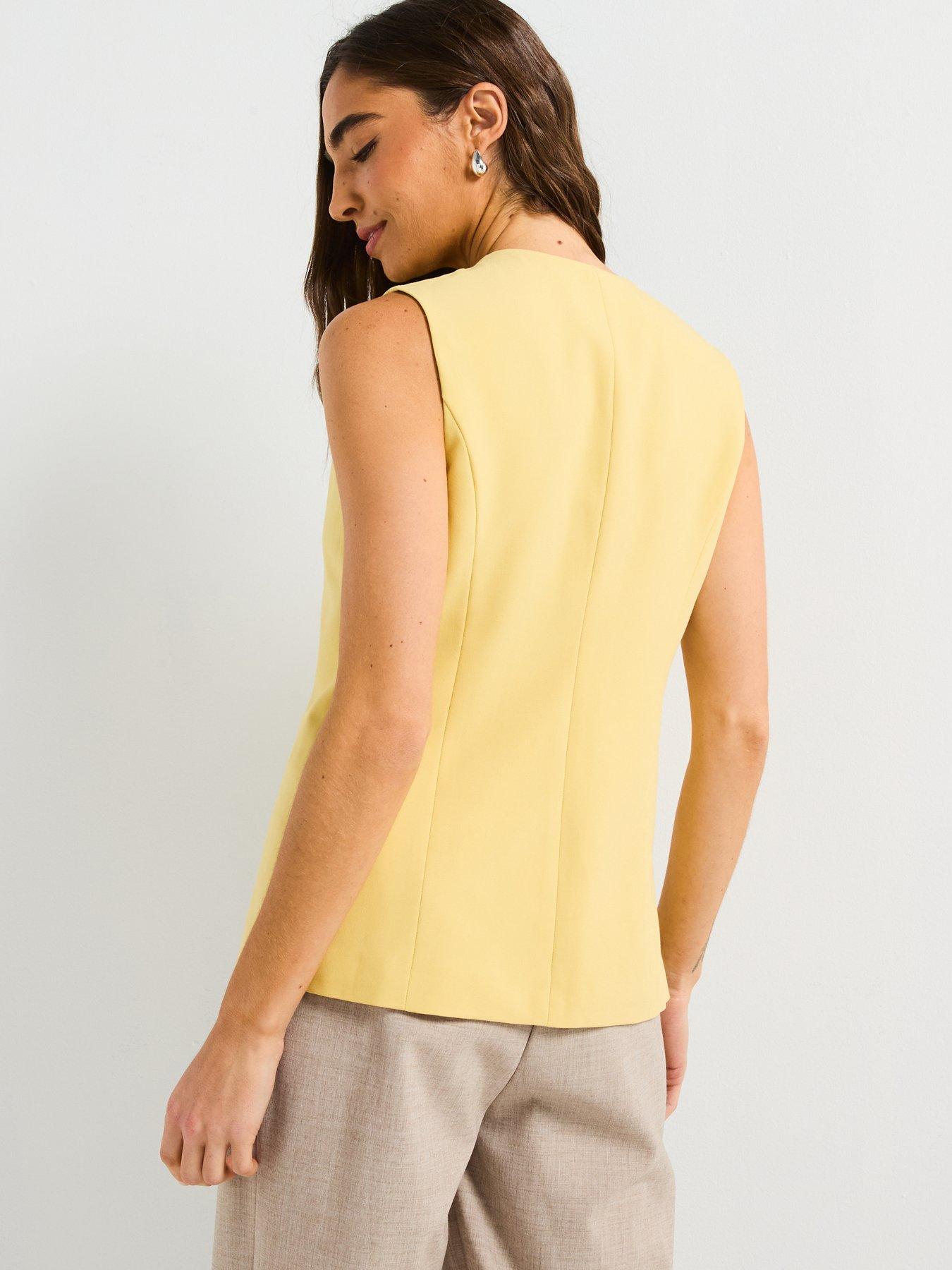 Only Malena Life Sleeveless O-Neck Long Vest - Yellow | Very