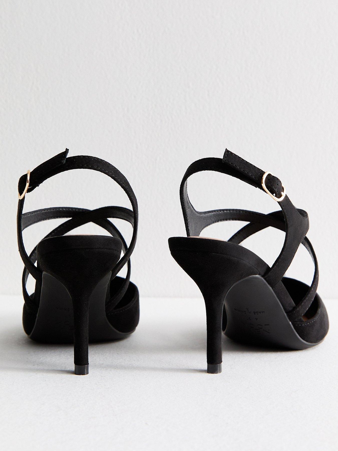 New Look Wide Fit Faux Suede Crossover Strap Pumps - Black | Very