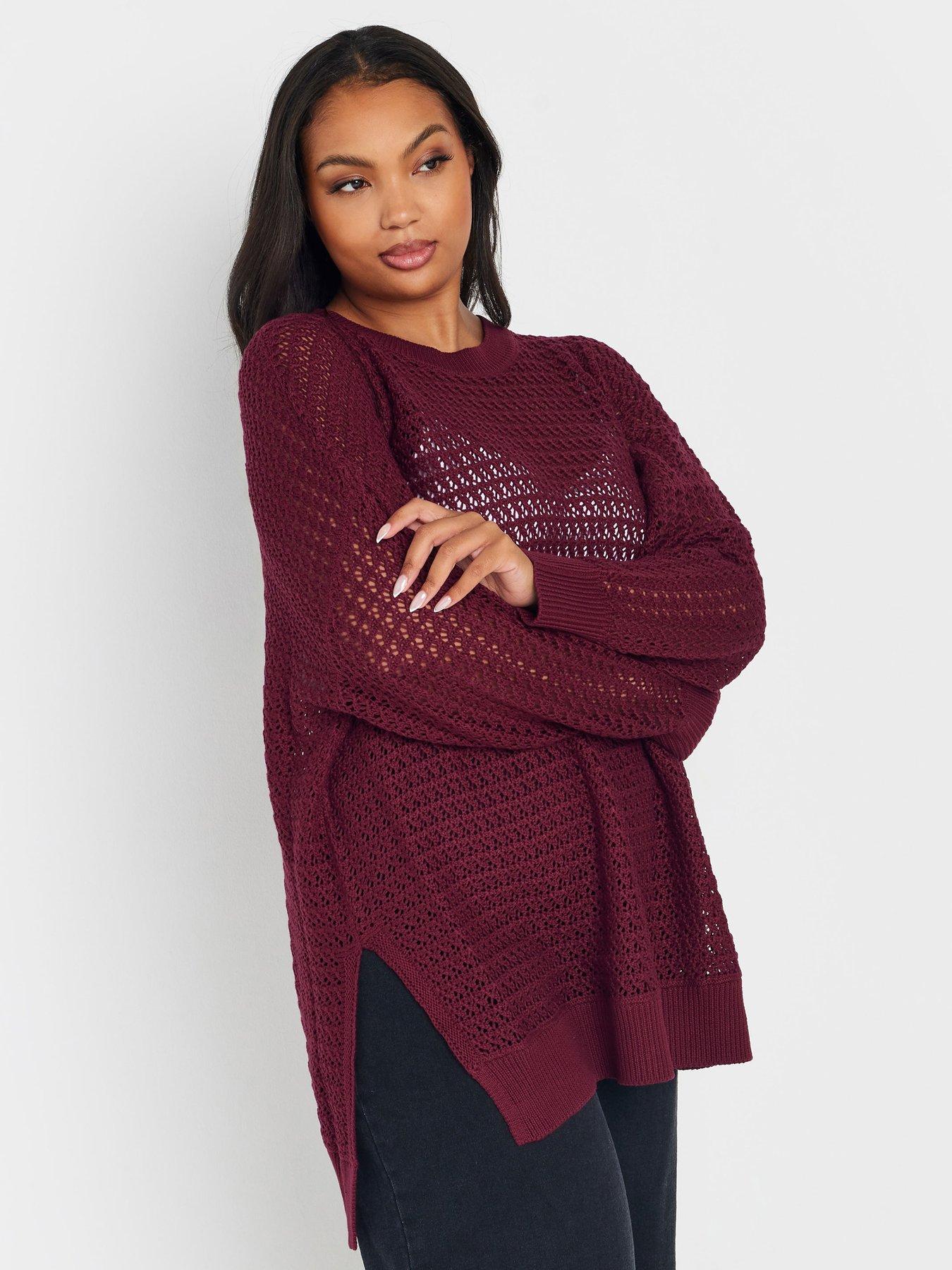 Yours Curve Side Split Jumper - Red | Very