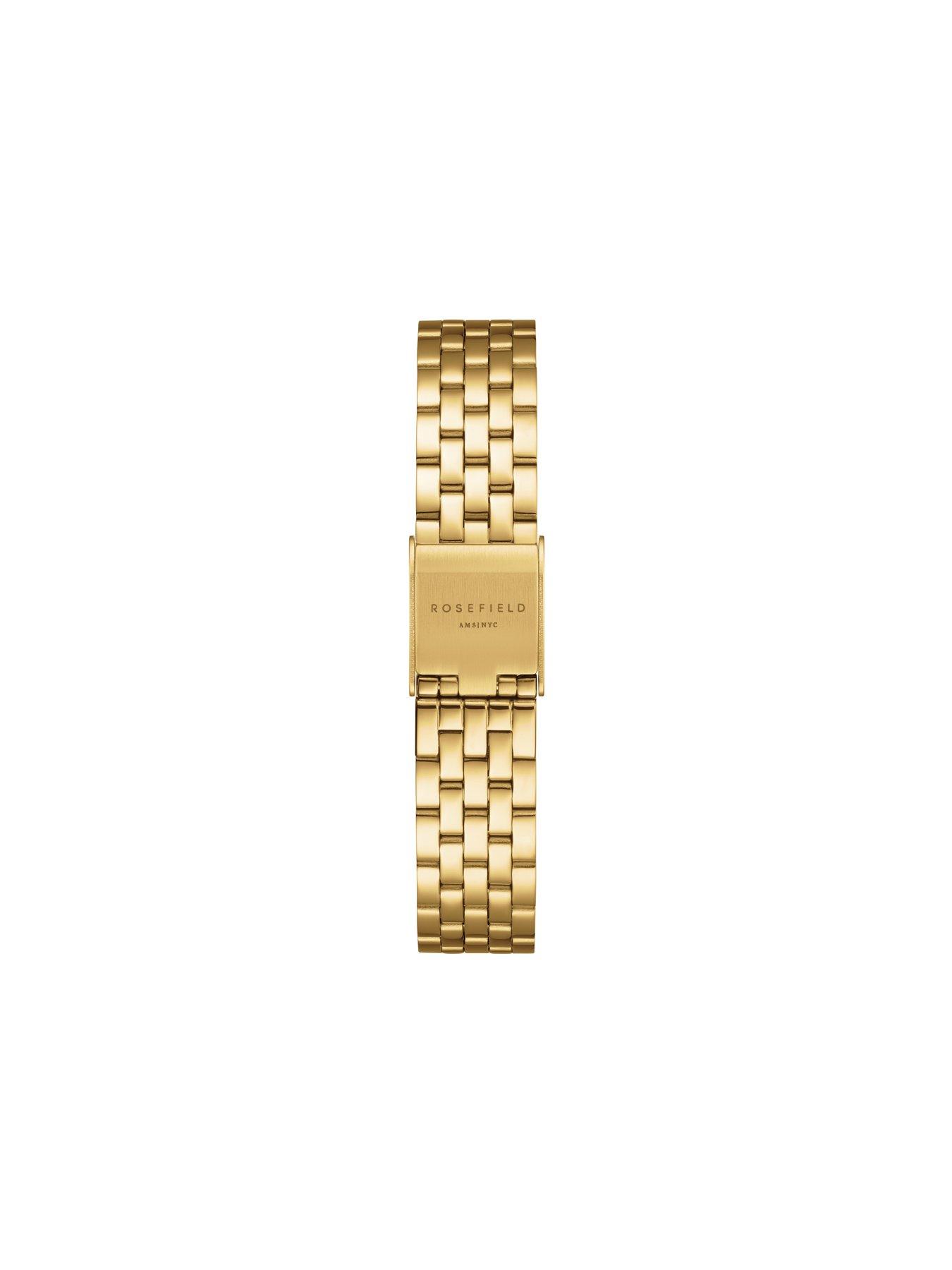 Rosefield Boxelle Silver Sunray Dial in Gold IP | Very