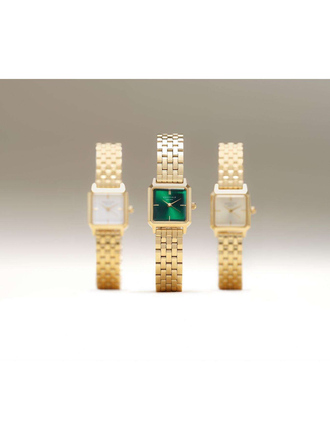 Rosefield Boxelle Silver Sunray Dial in Gold IP | Very