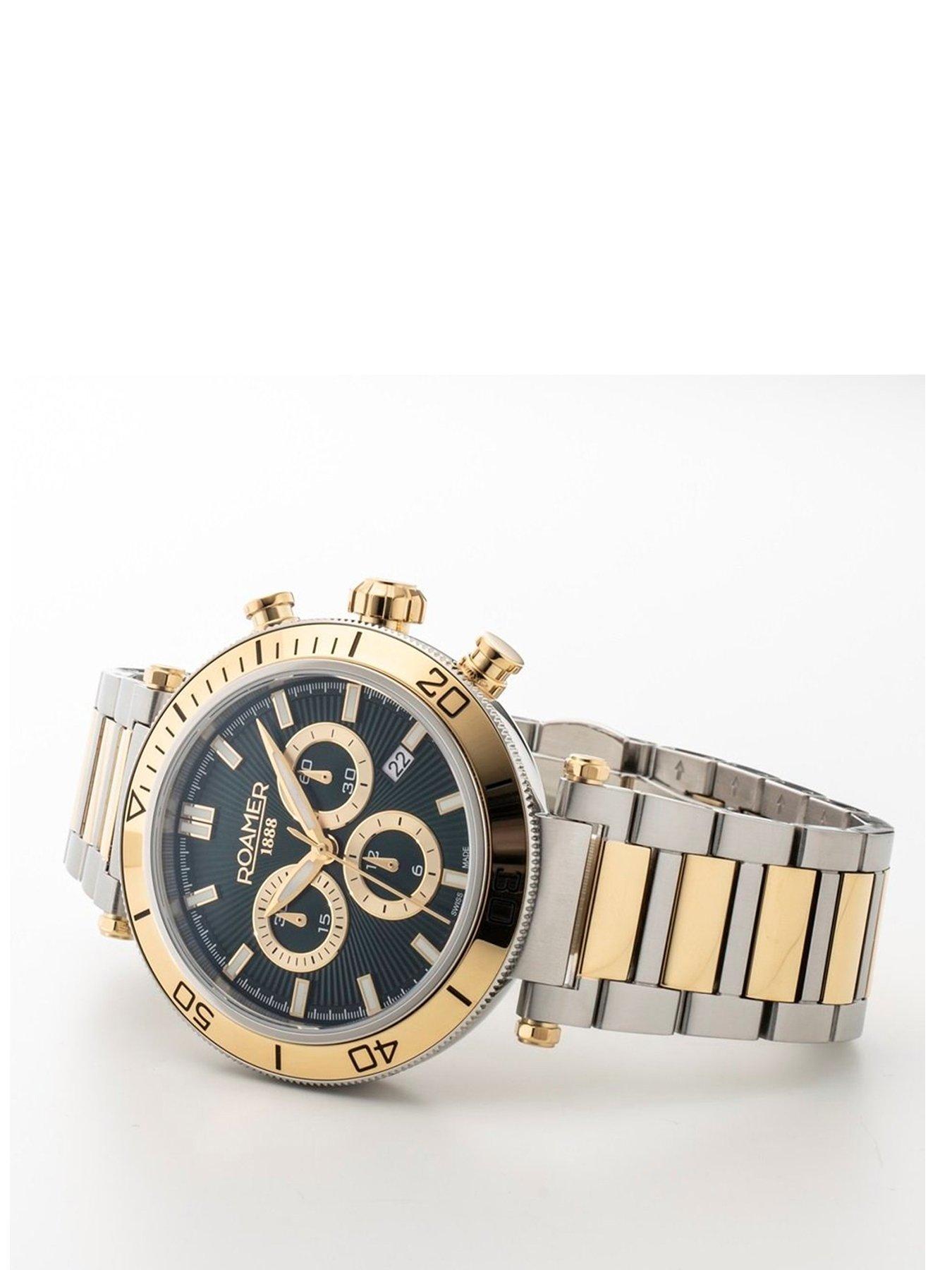 Roamer of Switzerland Swiss Made Men's Toscana Watch with Gold IP Bi ...