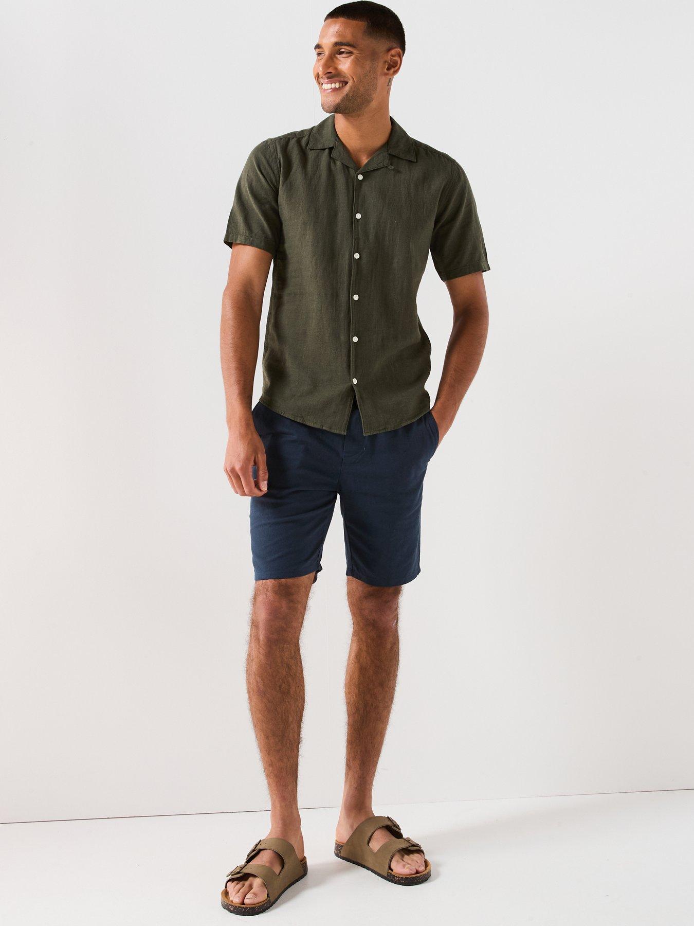 ONLY & SONS Linus Linen Blend Shorts - Navy | Very