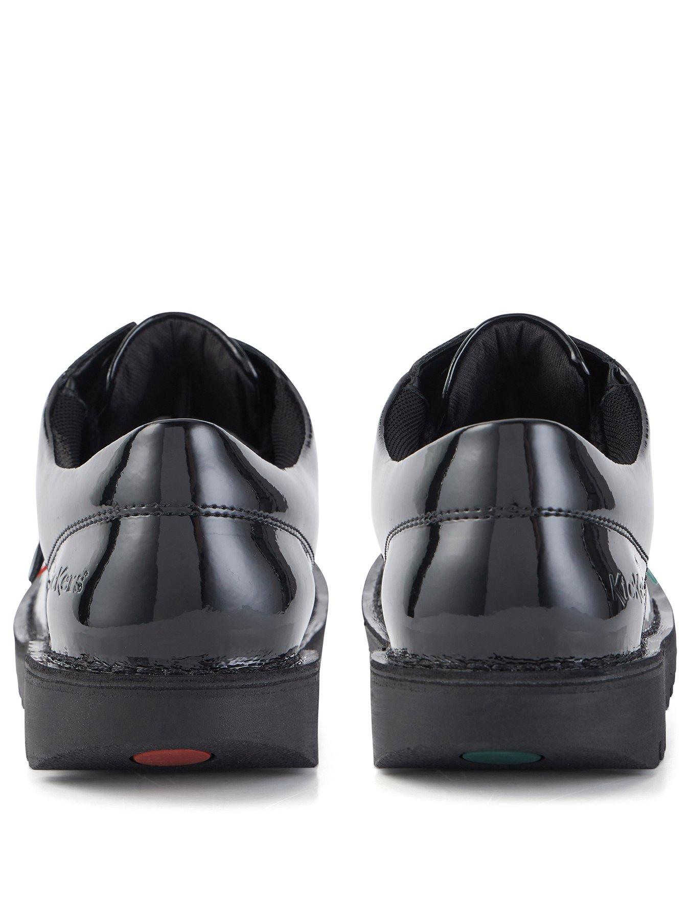 Kickers Youth Kick Lo Patent Leather Black Shoes | Very