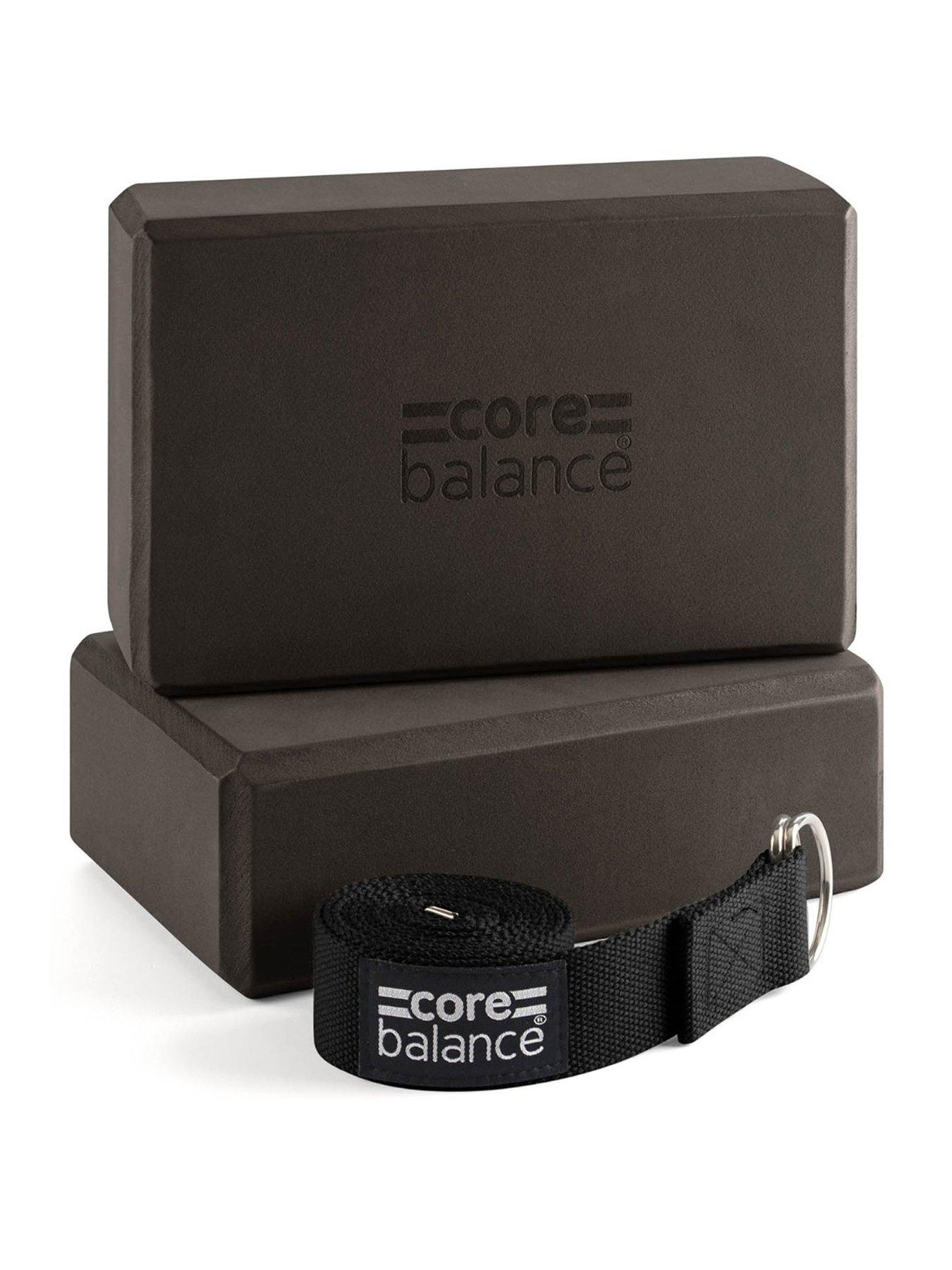 Core Balance Black Foam Yoga Block Set (2 x Blocks & Strap) | Very