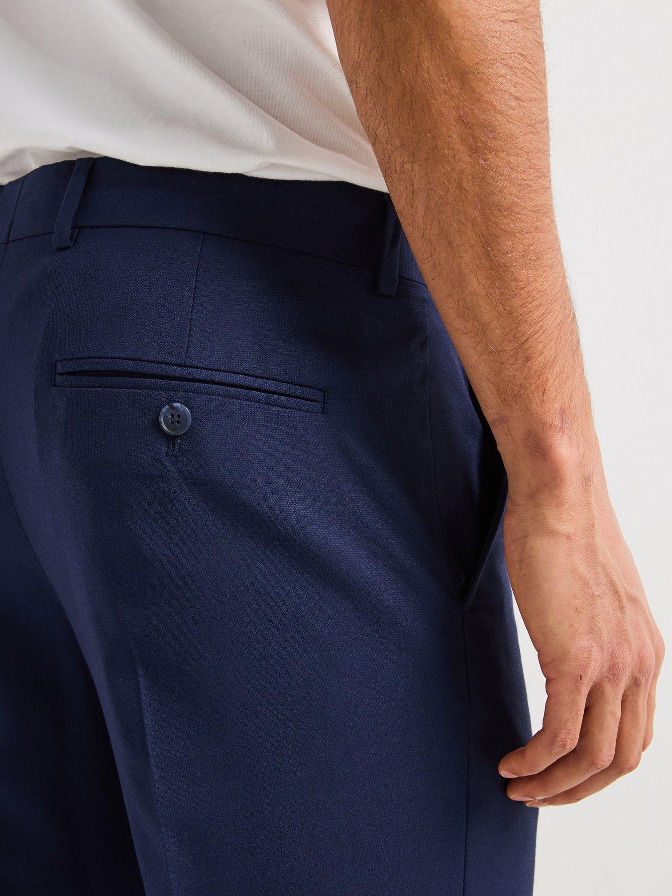Selected Homme Slim Fit Cedric Structured Suit Trousers - Navy | Very