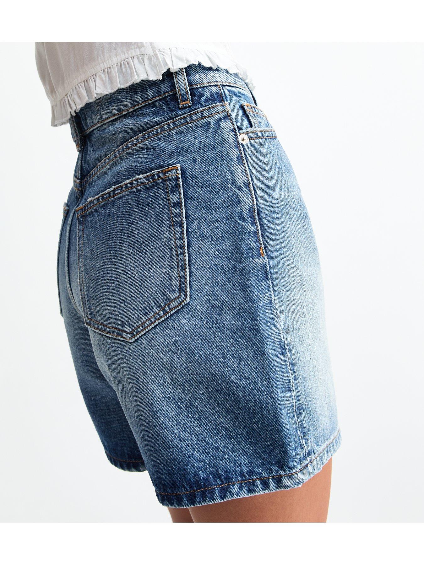 New Look A-Line Denim Shorts - Blue | Very