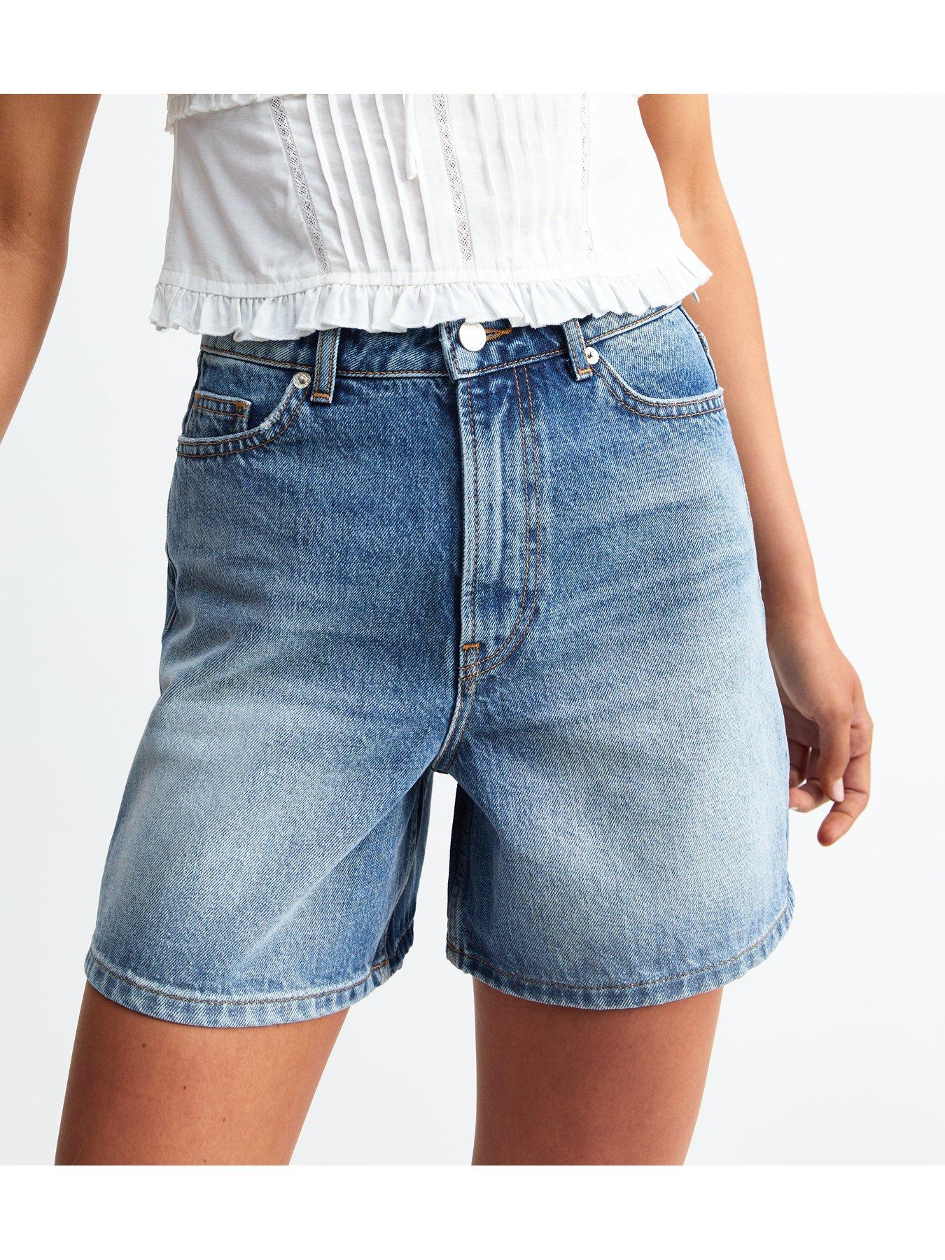 New Look A-Line Denim Shorts - Blue | Very