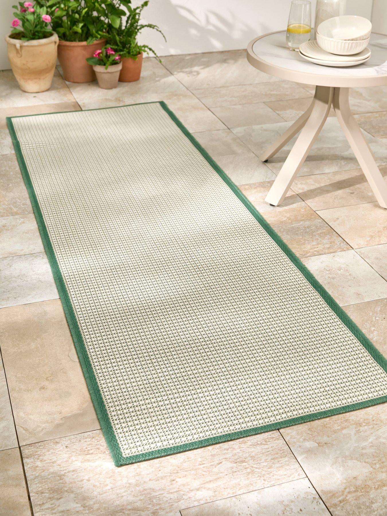 The Very Collection Element Border Indoor/Outdoor Runner - Green | Very