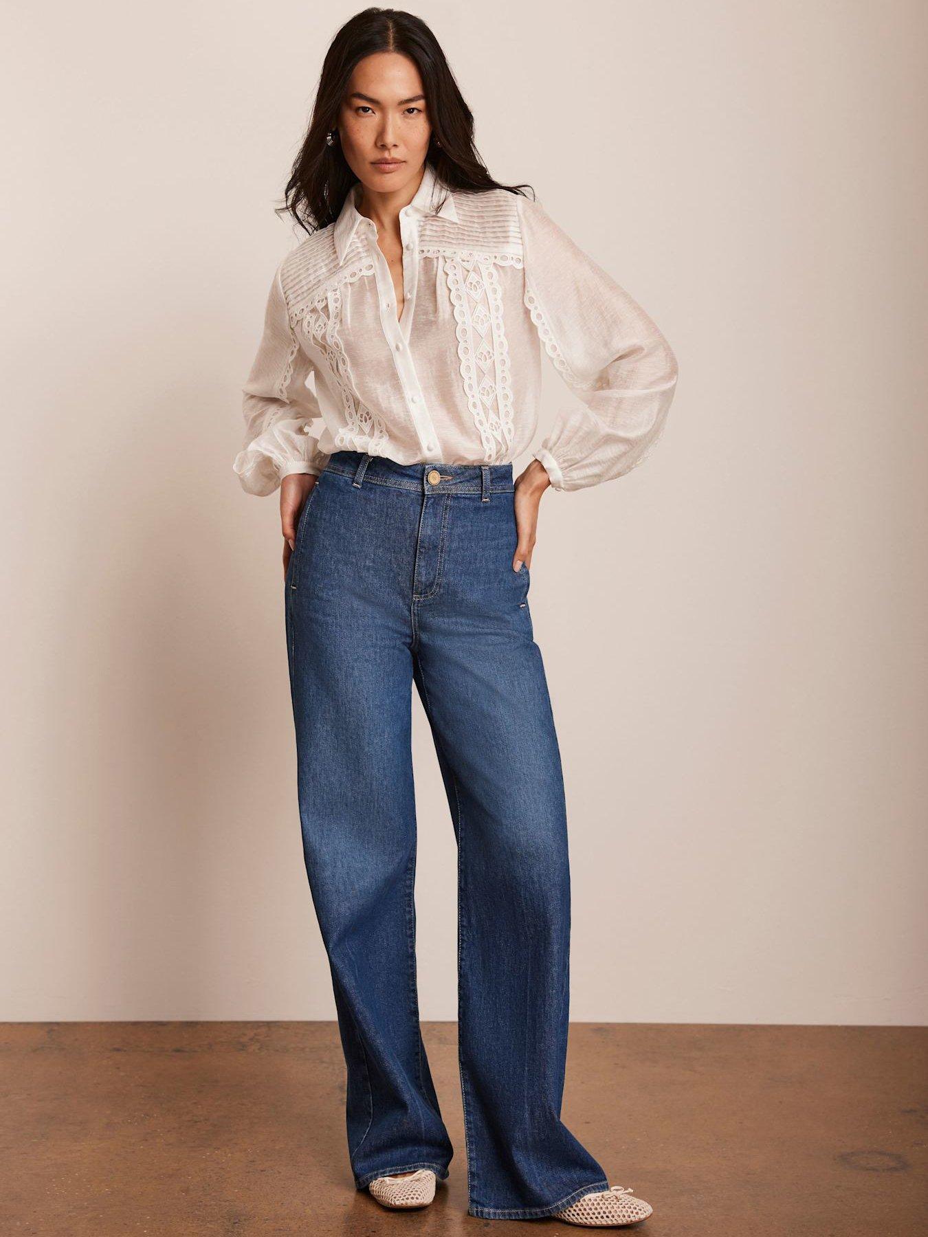 Mint Velvet Indigo Wash Wide Jeans - Blue | Very