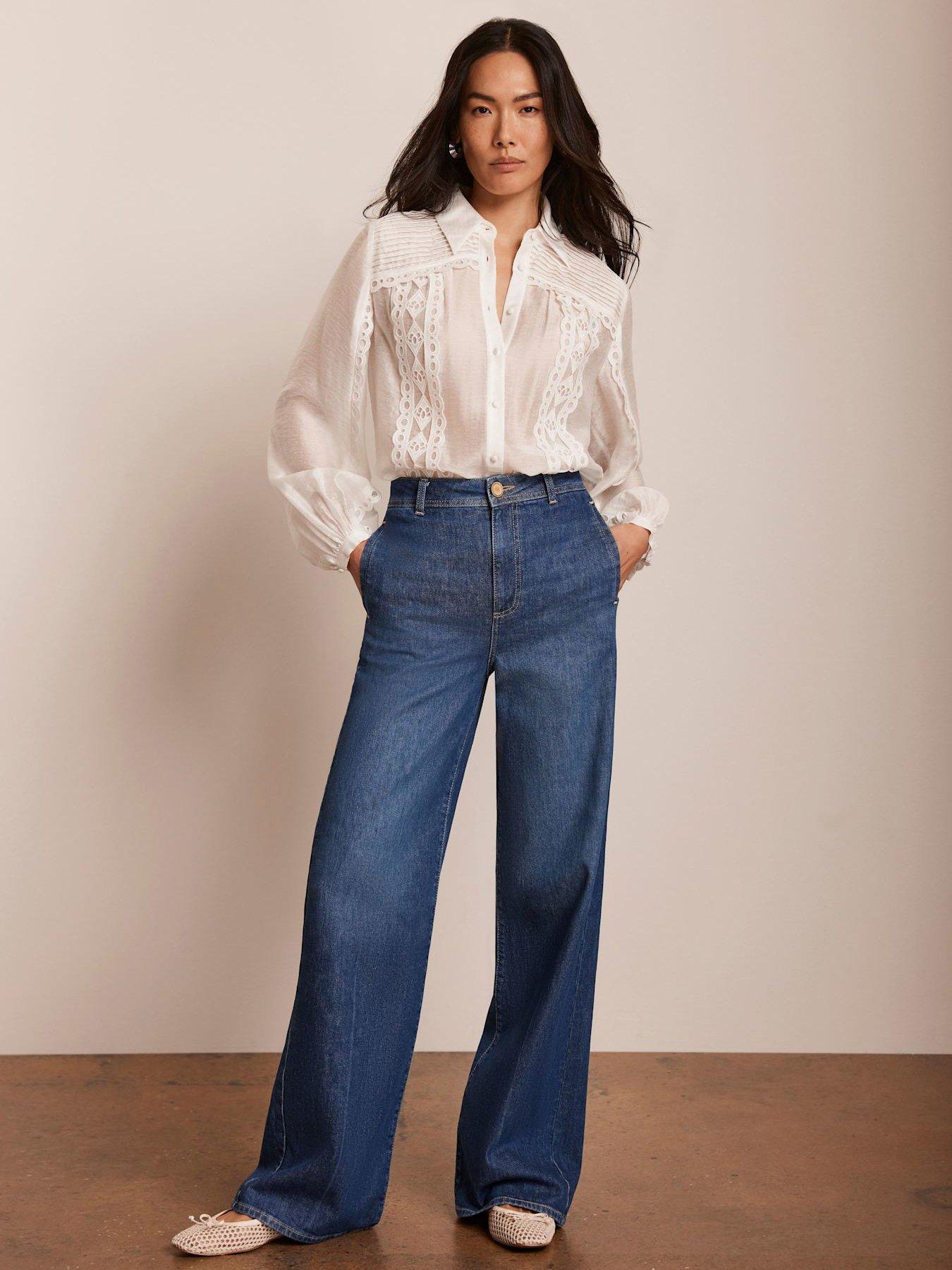 Mint Velvet Indigo Wash Wide Jeans - Blue | Very