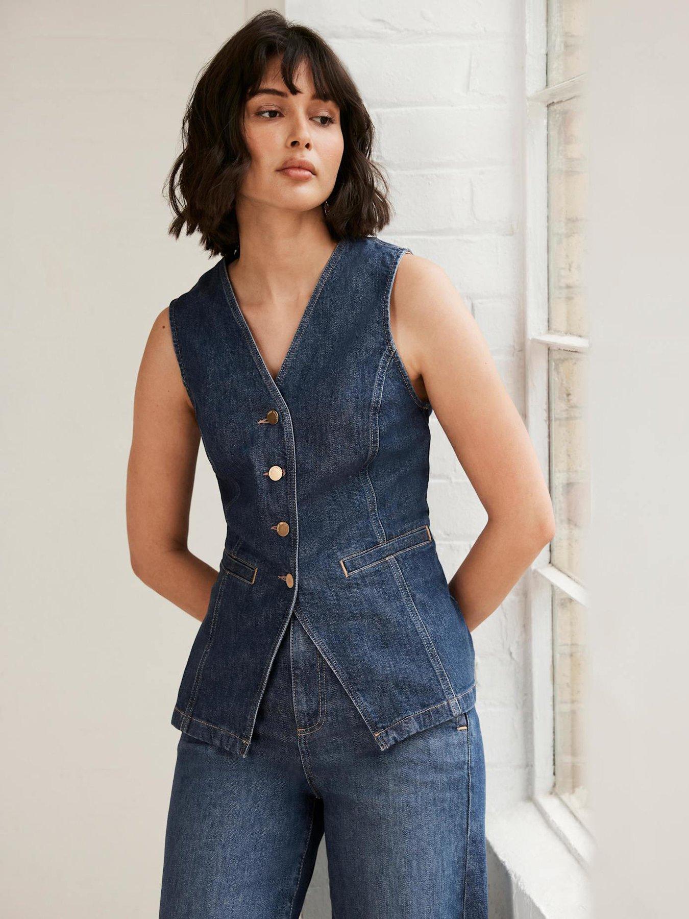 Mint Velvet Denim Waistcoat - Blue | Very