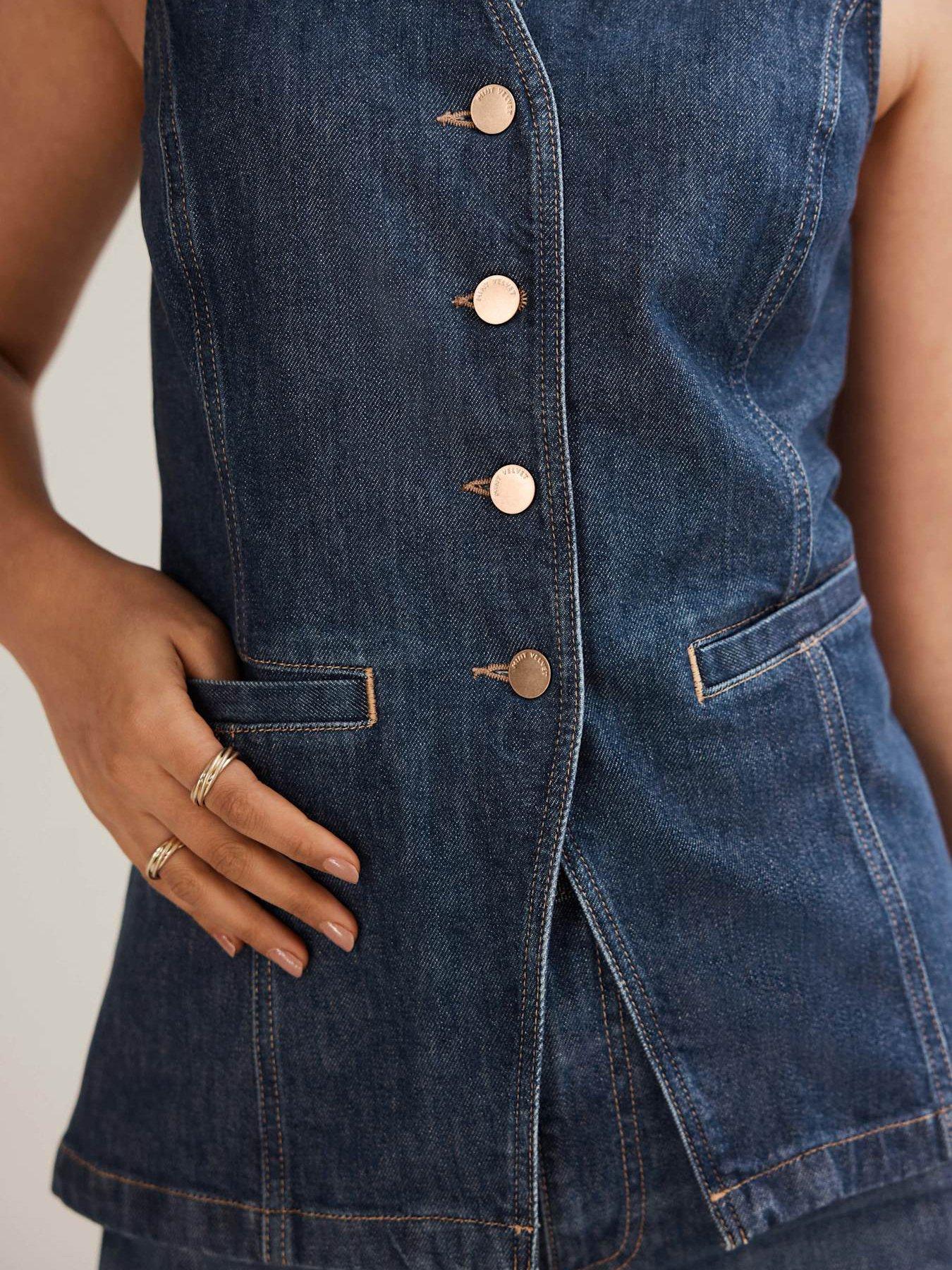 Mint Velvet Denim Waistcoat - Blue | Very