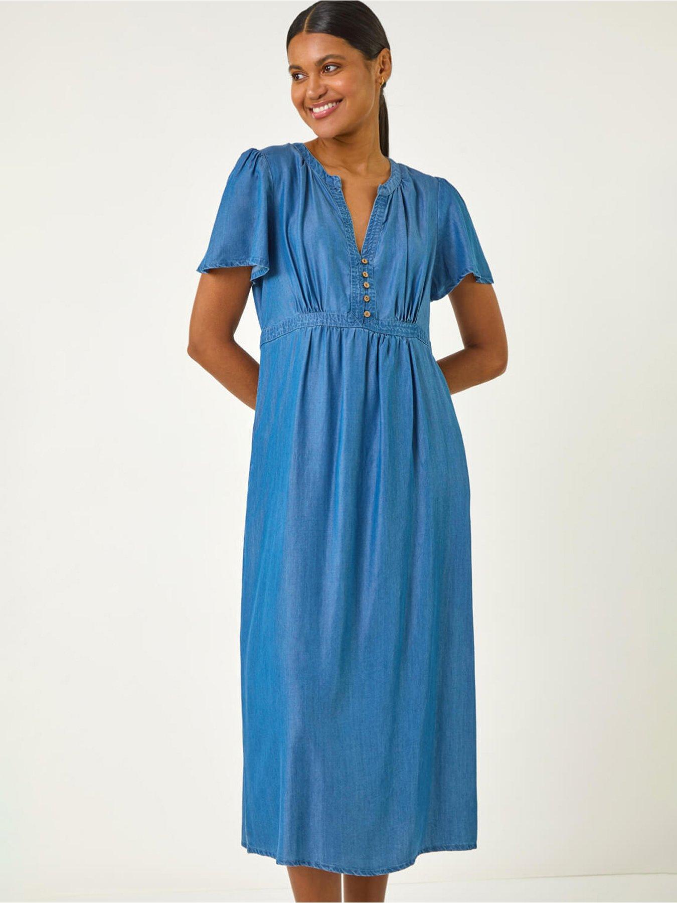 Roman Cotton Denim Midi Dress - Denim | Very