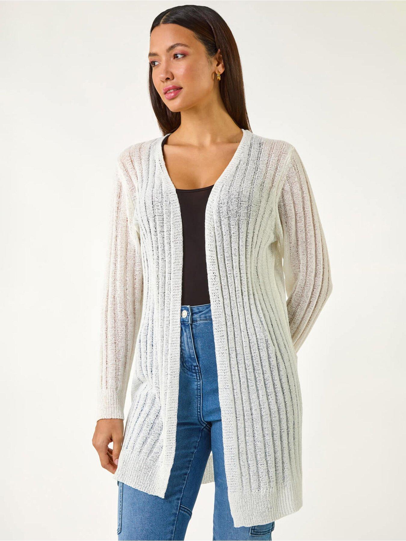Roman Longline Lightweight Knit Cardigan - Ivory | Very