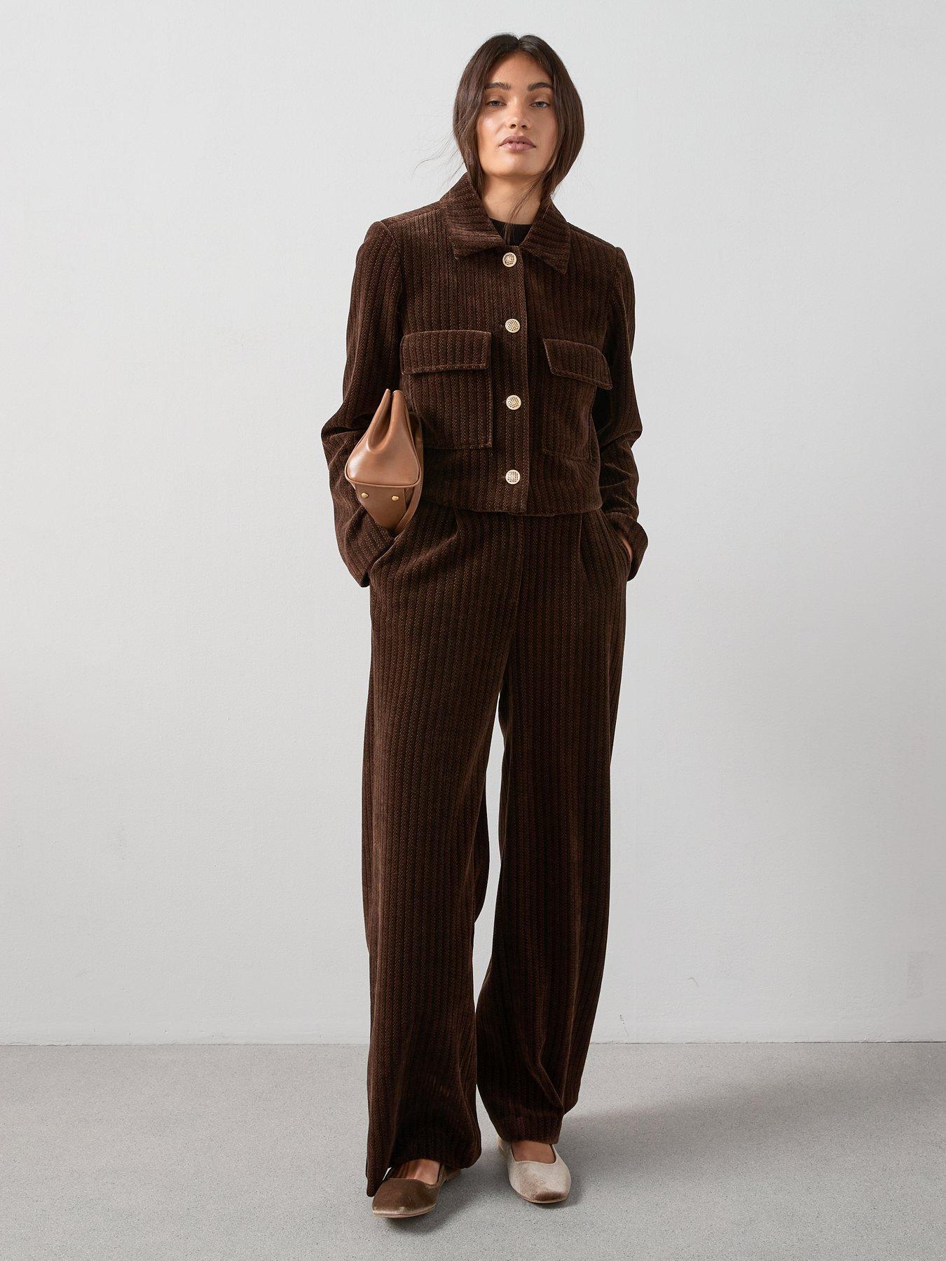 The Very Collection Cord Structured Cropped Blazer - Brown | Very