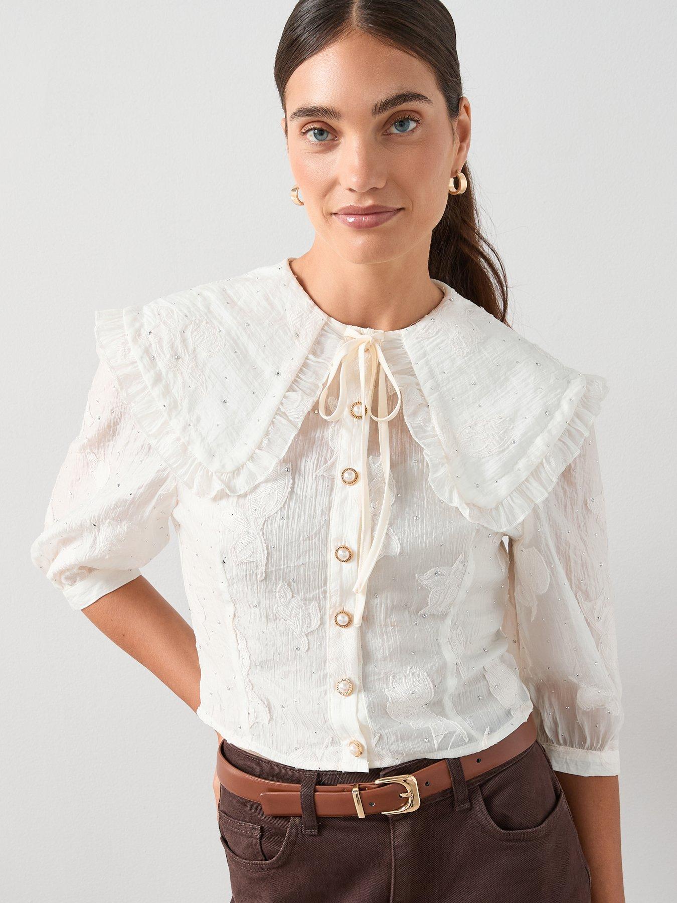 Tops | Cream | Short Sleeve | Blouses | Women | Very