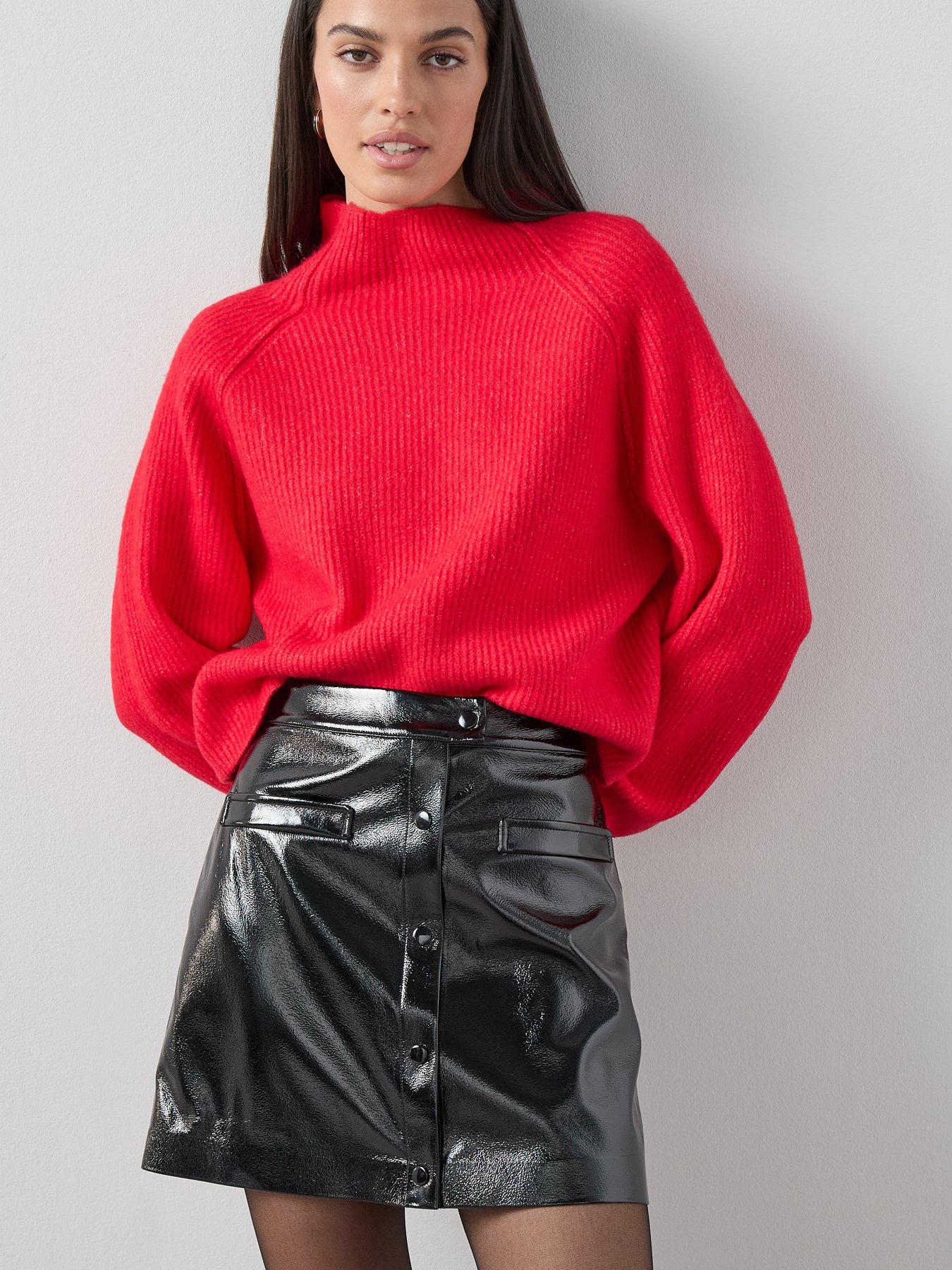 The Very Collection Crackled Pu Mini Skirt - Black | Very