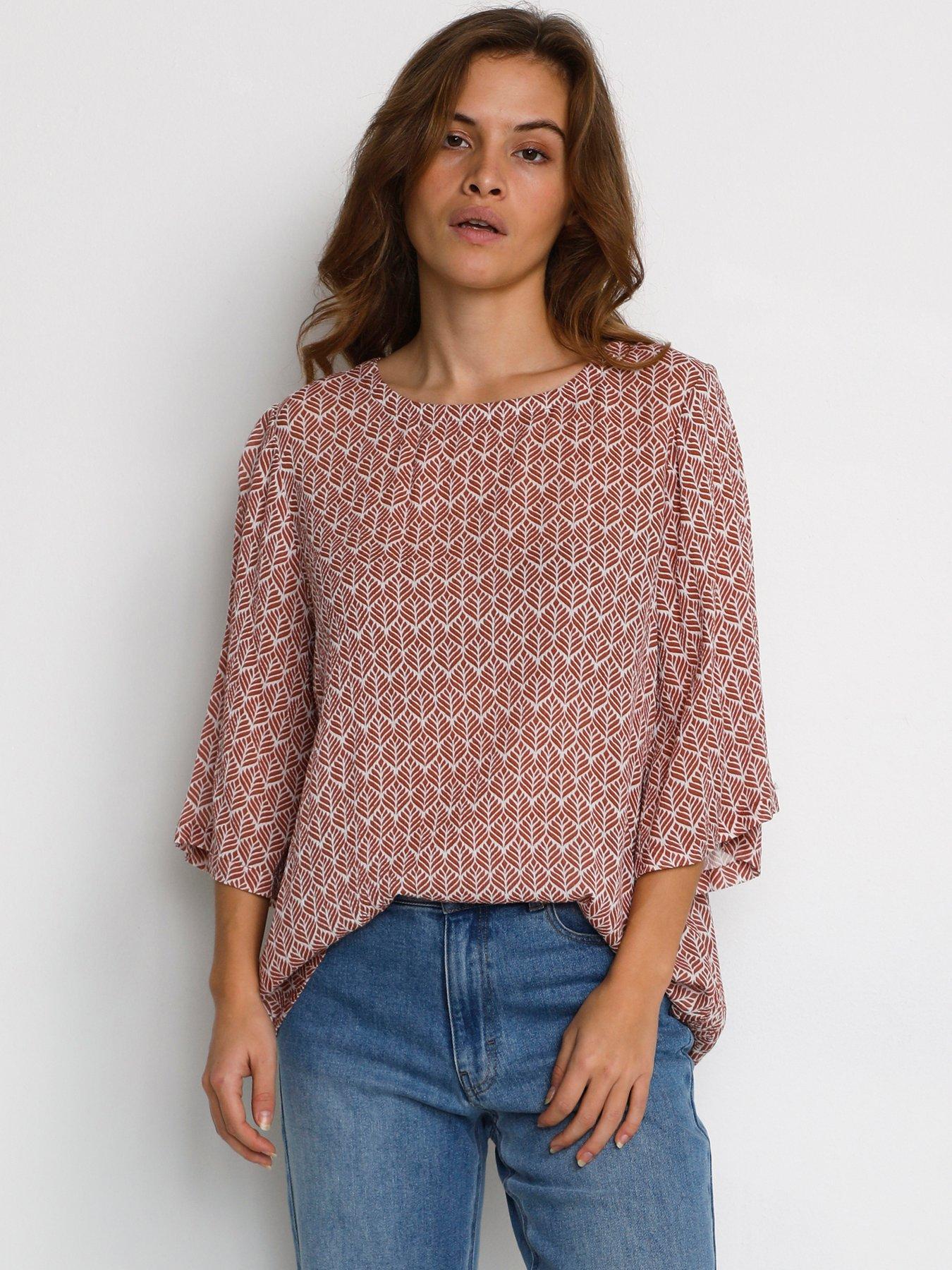 Kaffe Ebellen Amber Blouse - Dusky Red | Very