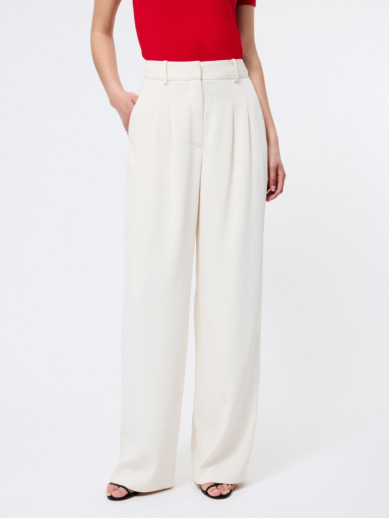 French Connection Suit Trousers with Concealed Pockets - Cream | Very