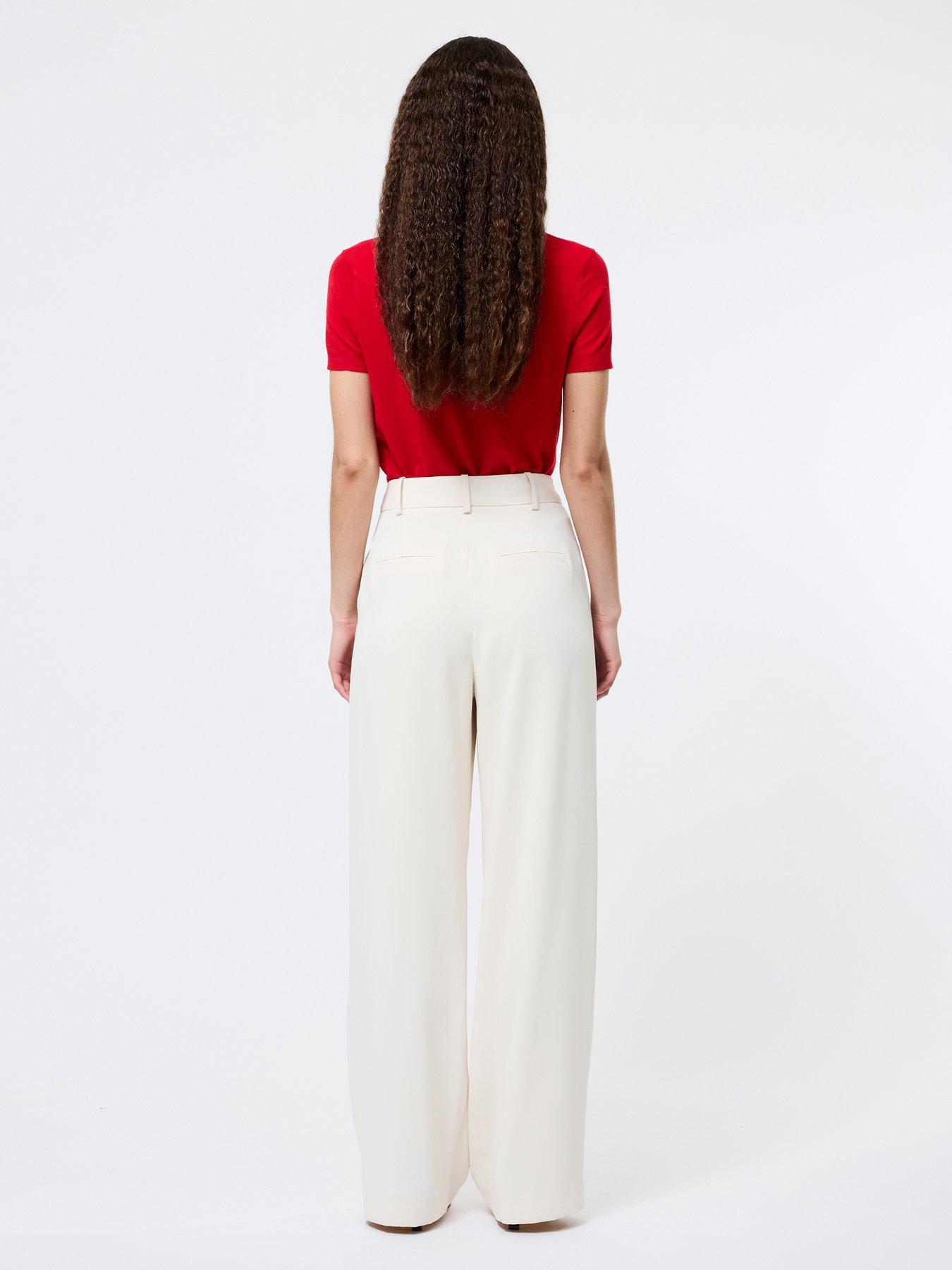 French Connection Suit Trousers with Concealed Pockets - Cream | Very