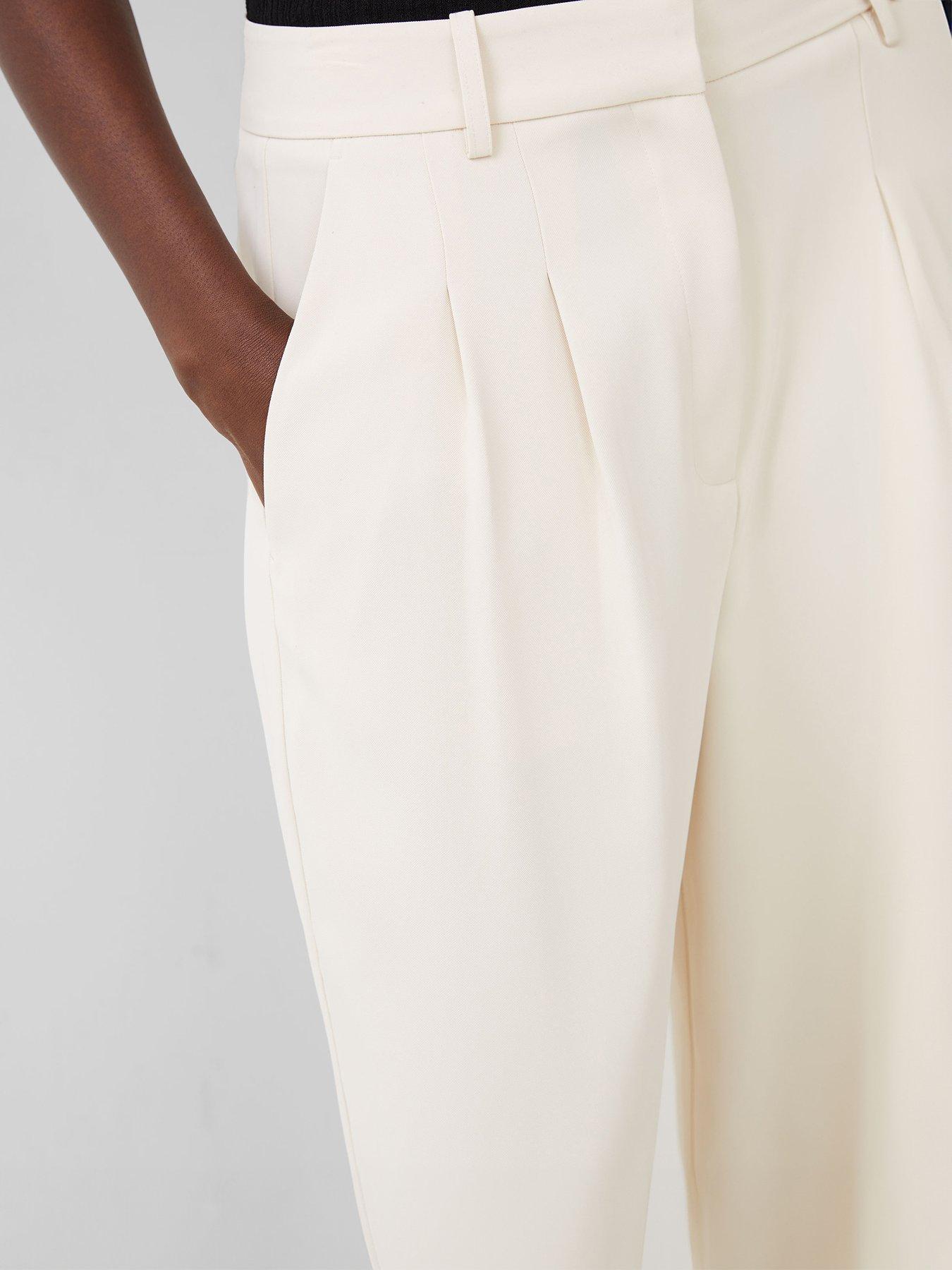 French Connection Suit Trousers with Concealed Pockets - Cream | Very