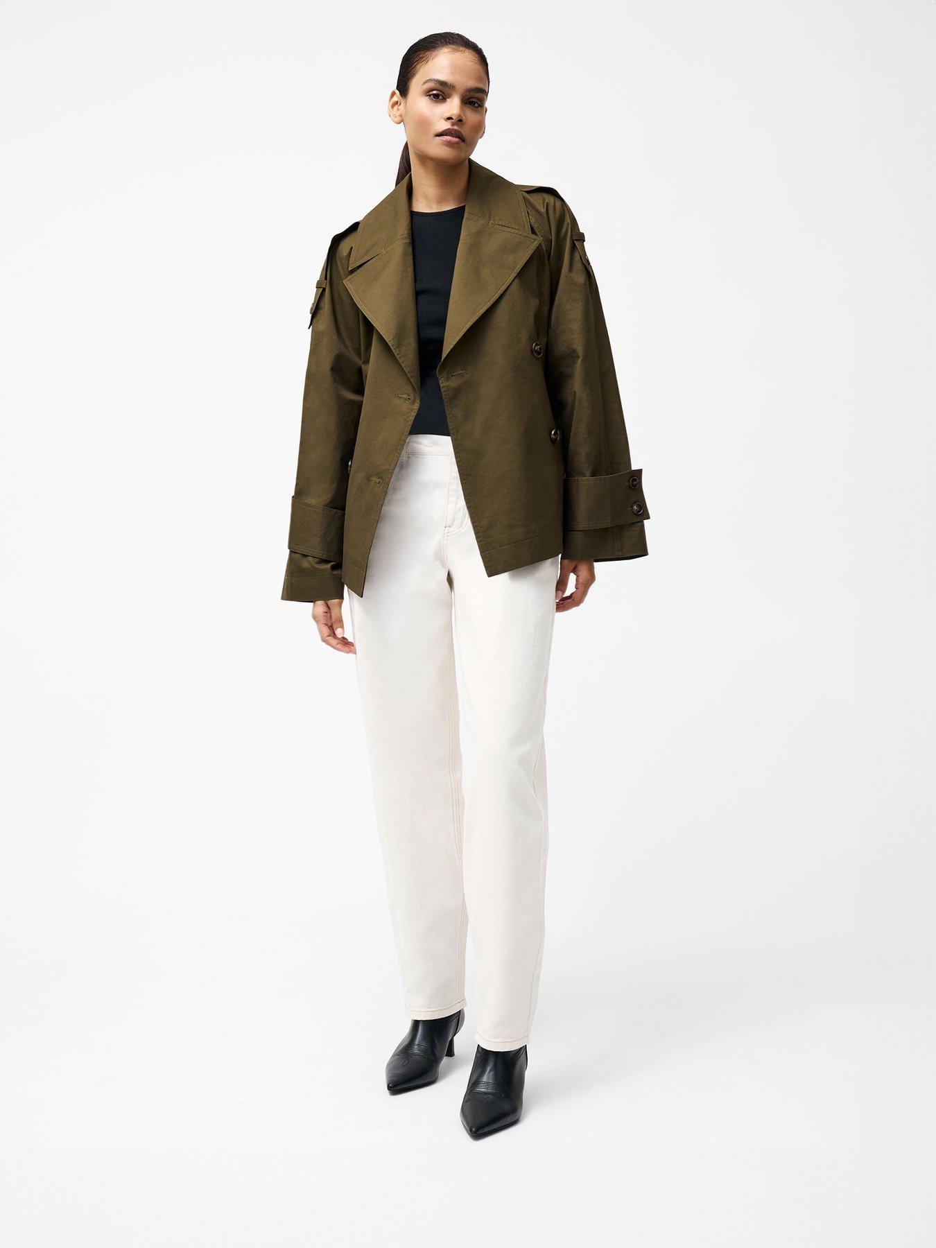 French Connection Cotton Blend Cropped Boxy Trench Coat | Very