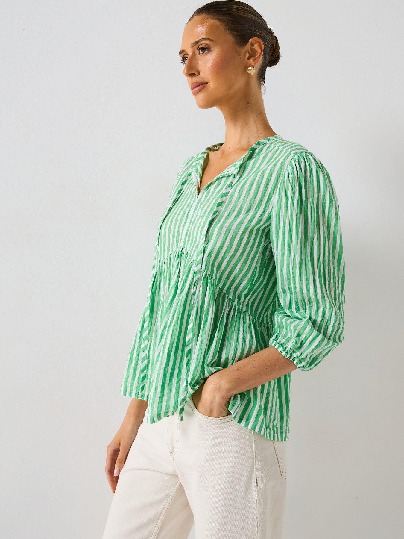 Barbour Daison Top - Kelly Green Stripe | Very
