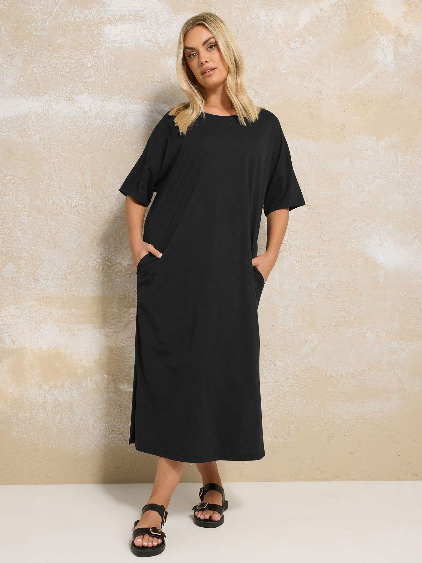 Yours Curve Drop Shoulder Throw On Dress - Black | Very