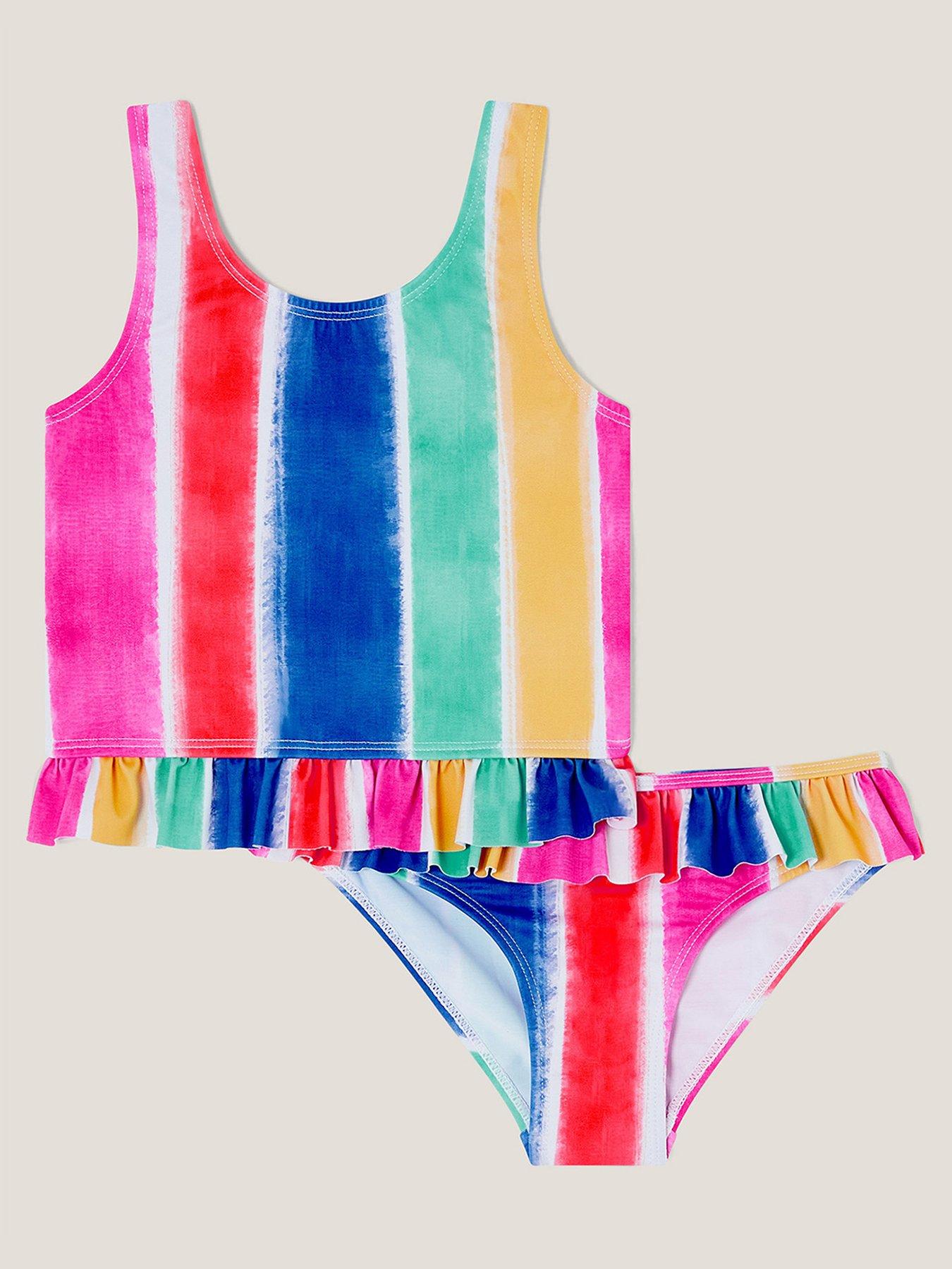 Monsoon Girls Stripe Frill Tankini Set - Multi | Very