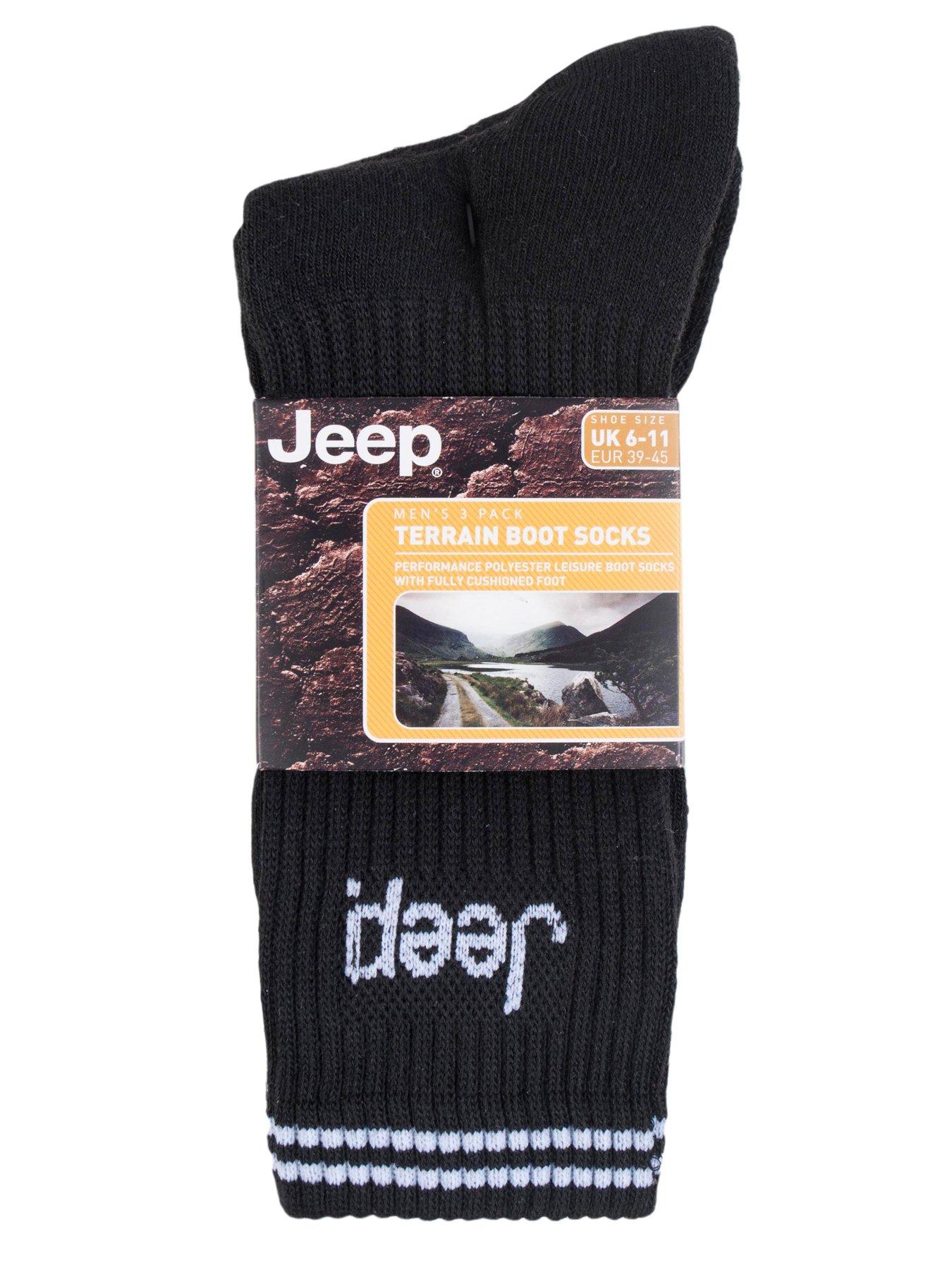 Sockshop Jeep Cushioned Crew Socks 3 Pack - Black | Very