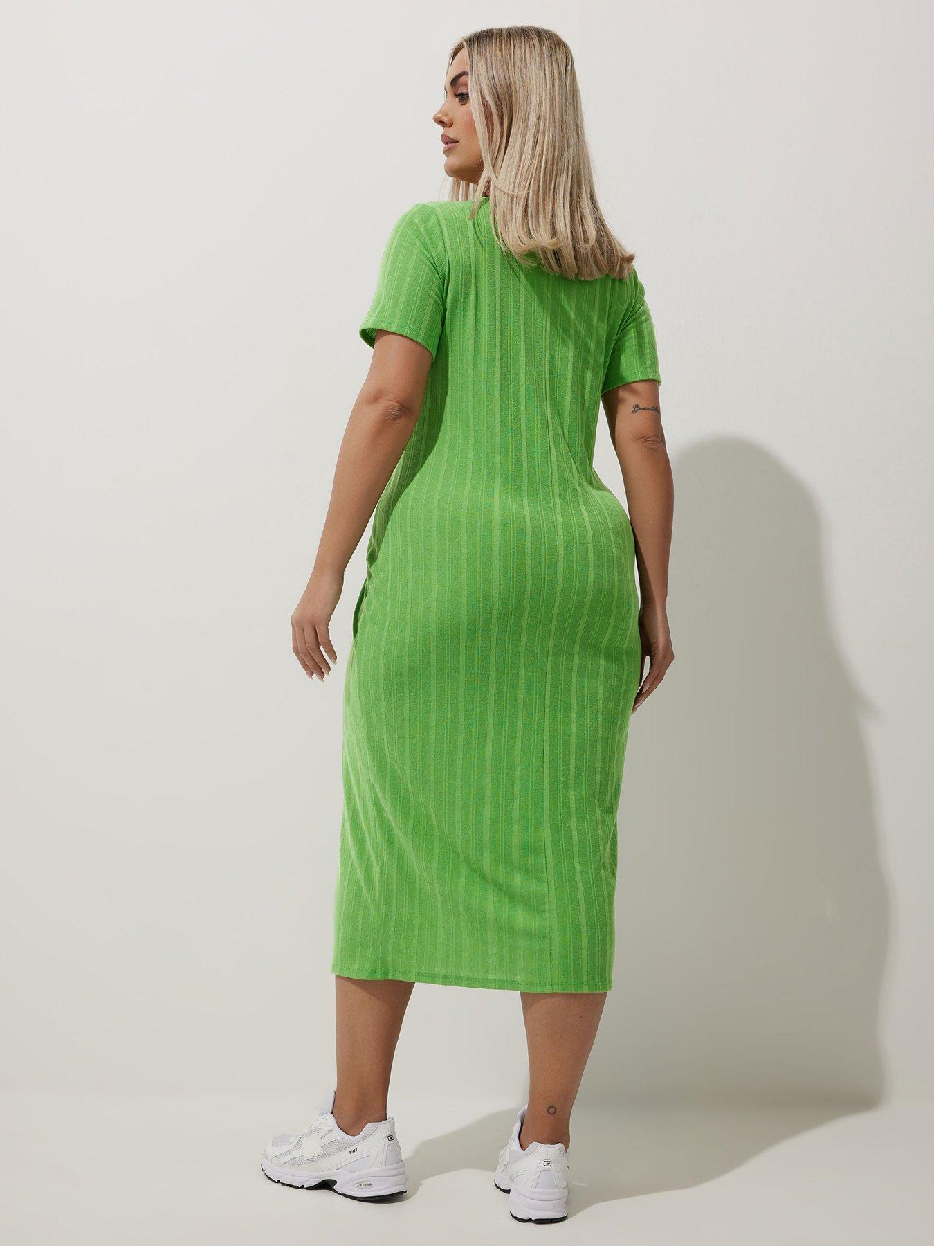 Yours Curve Short Sleeve Rib Dress | Very