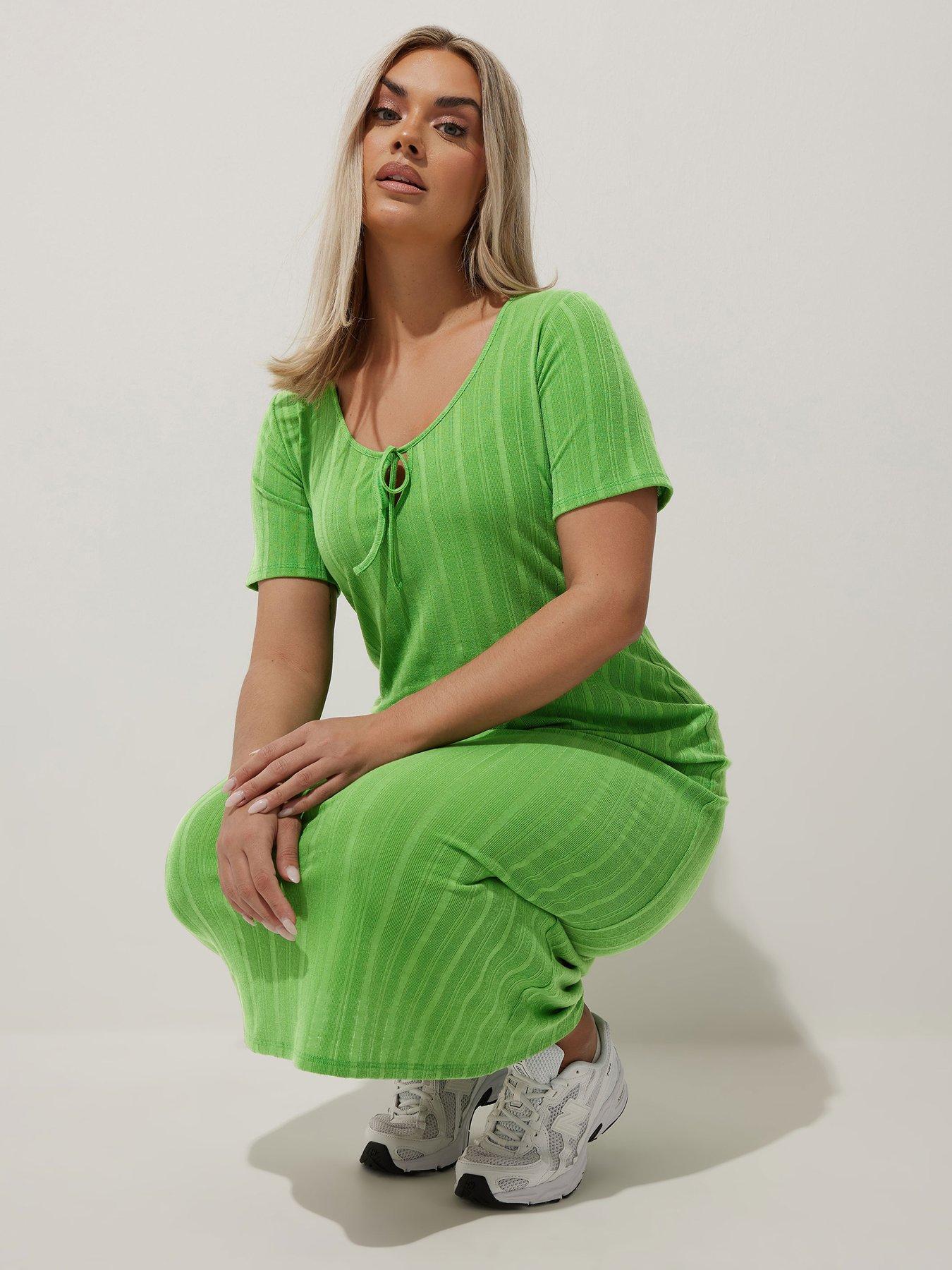 Yours Curve Short Sleeve Rib Dress | Very