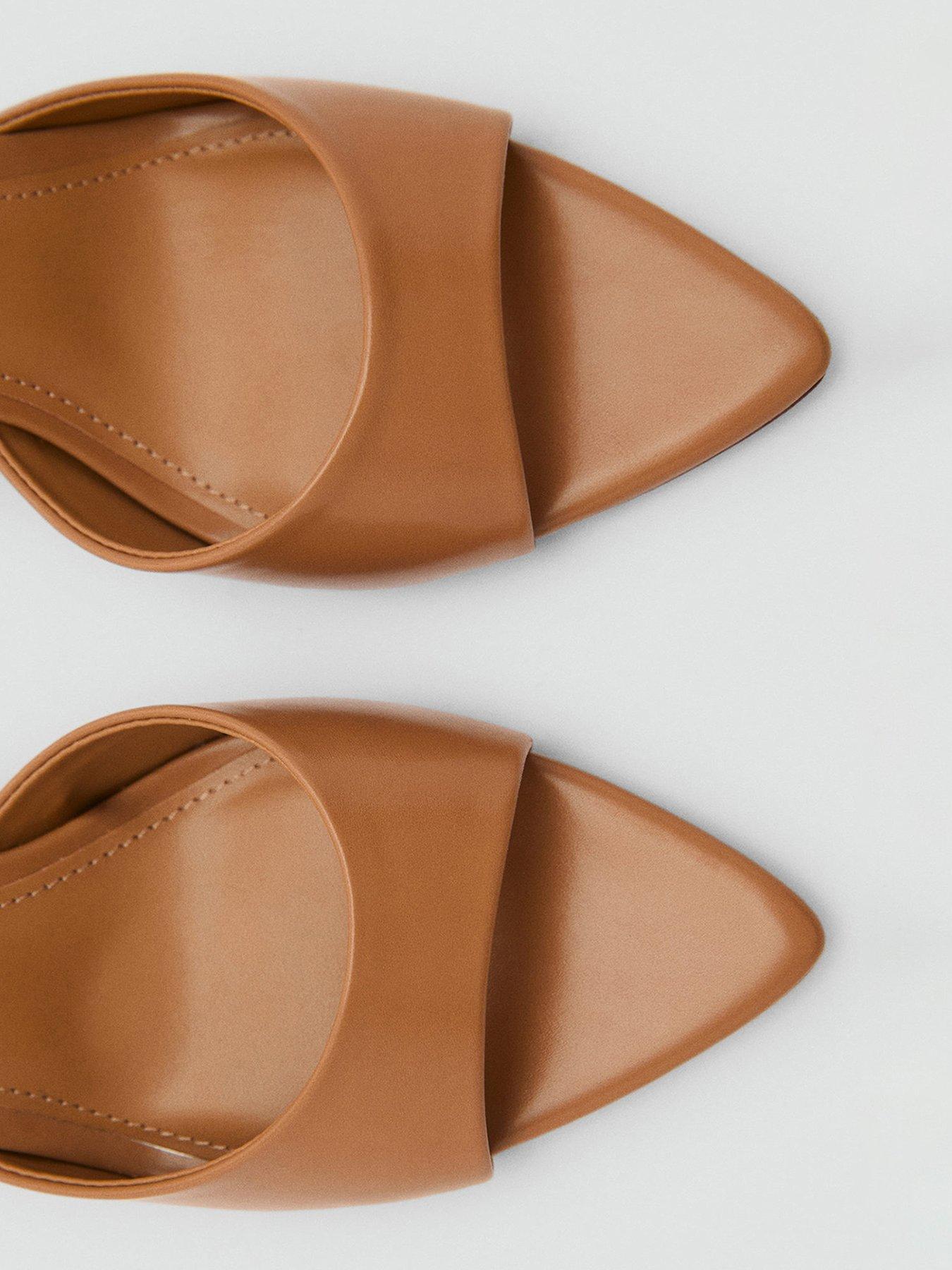 Mango Open Toed Heeled Sandals With Pointed Toe - Brown | Very