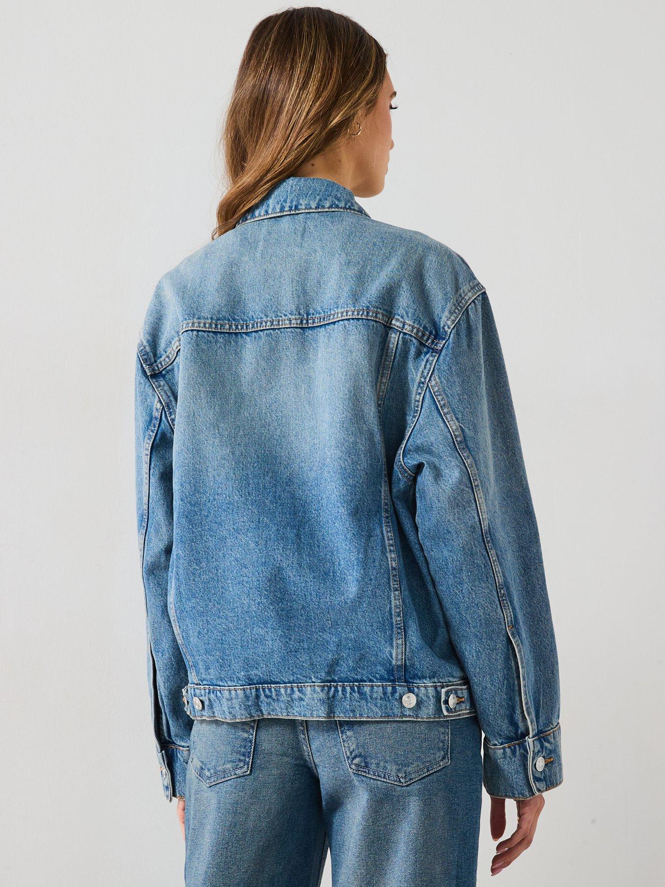 Mango Oversized Denim Jacket With Pockets - Blue | Very