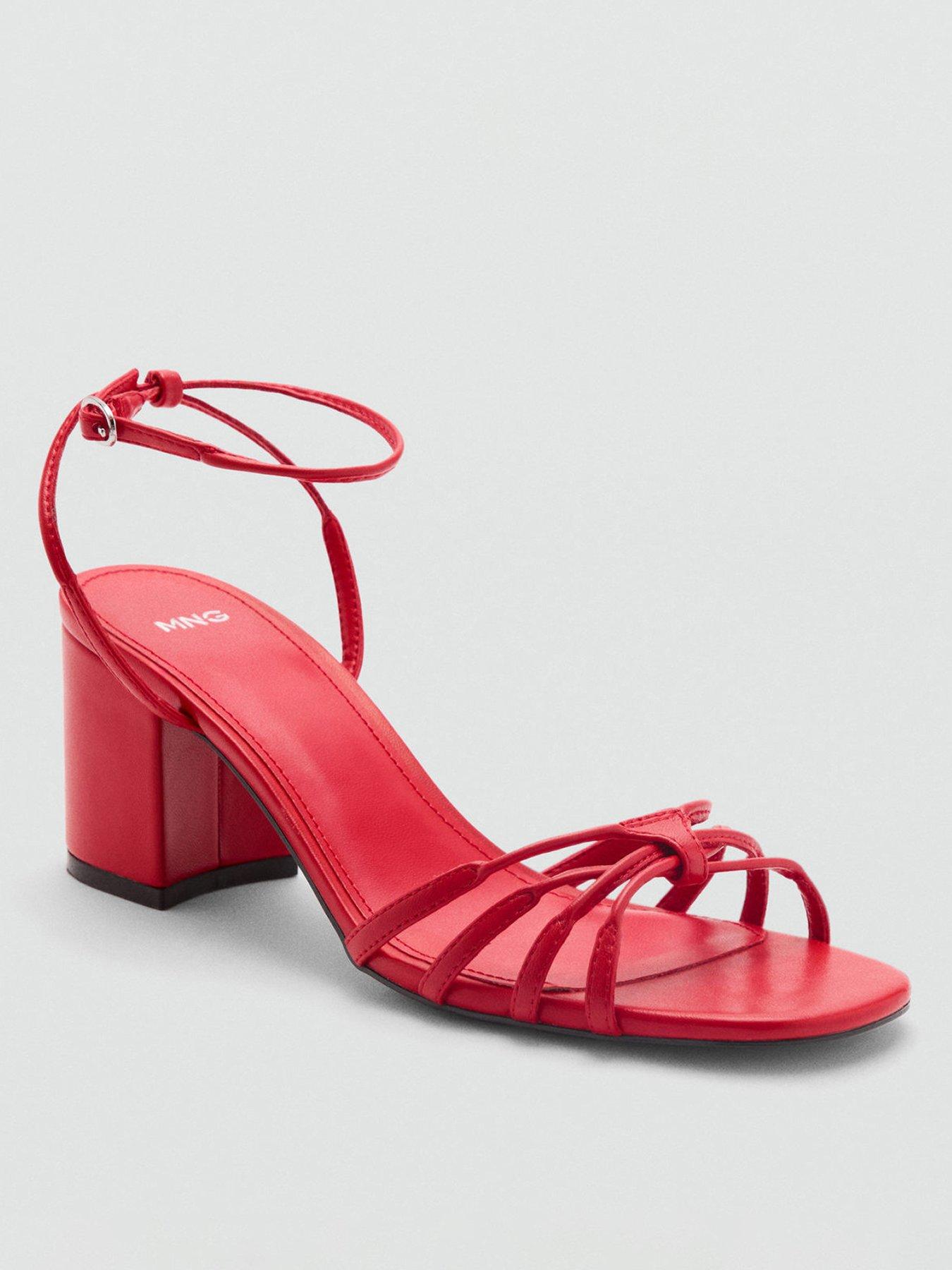 Mango Strappy Heeled Sandals - Red | Very