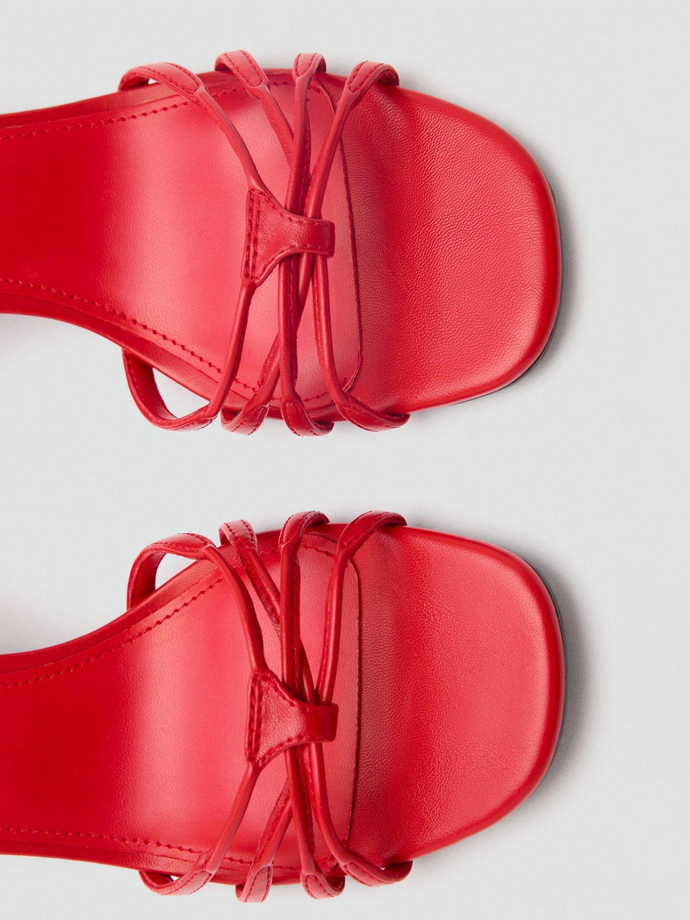 Mango Strappy Heeled Sandals - Red | Very