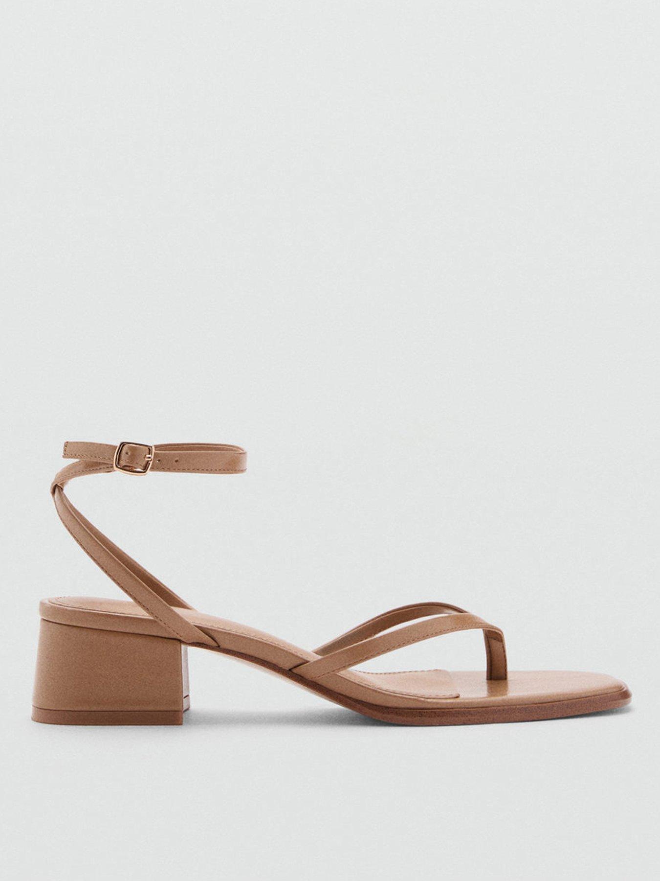 Mango Strappy Heeled Sandals - Brown | Very