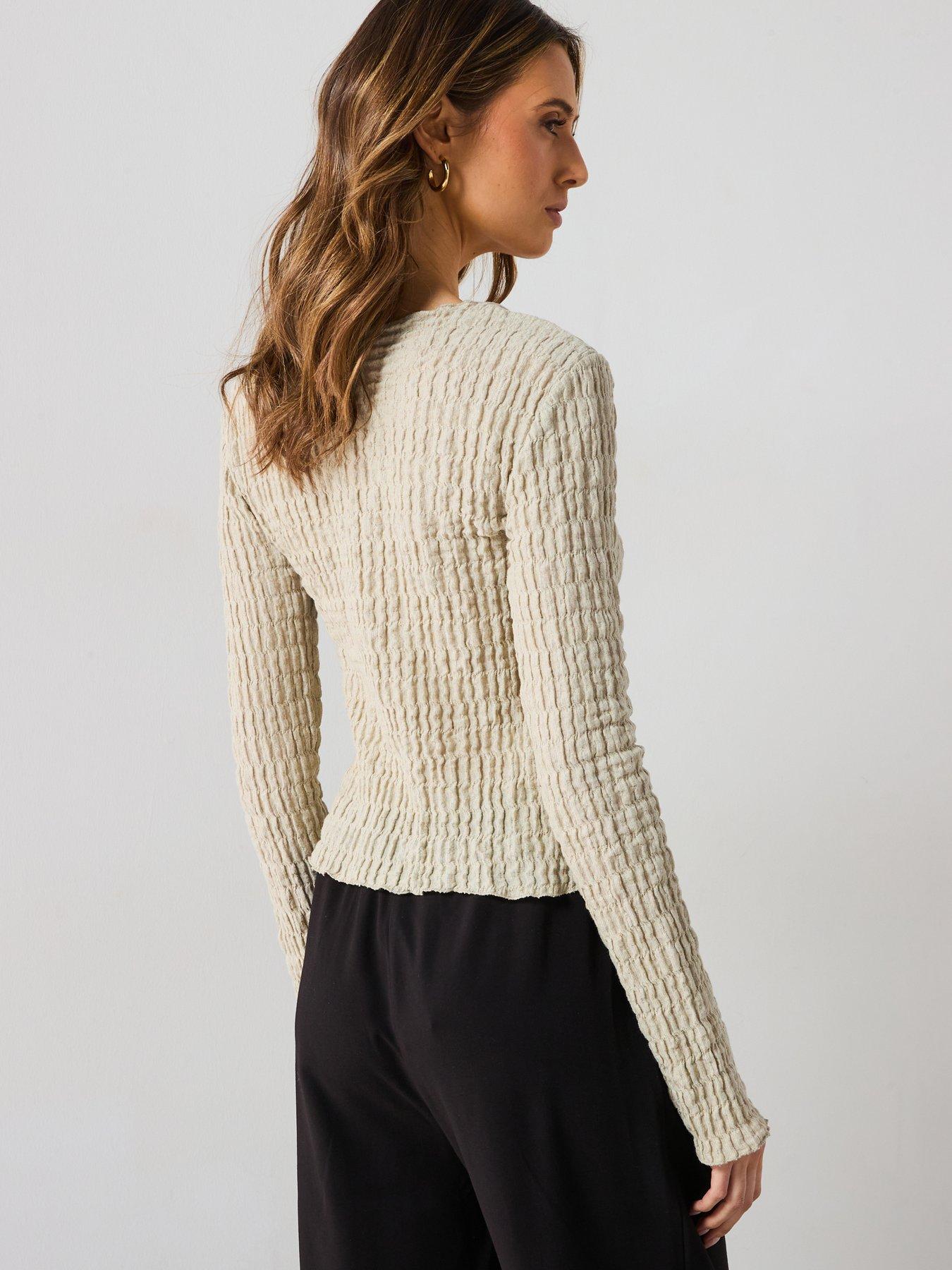 Mango Cotton Textured Cardigan With Bows | Very