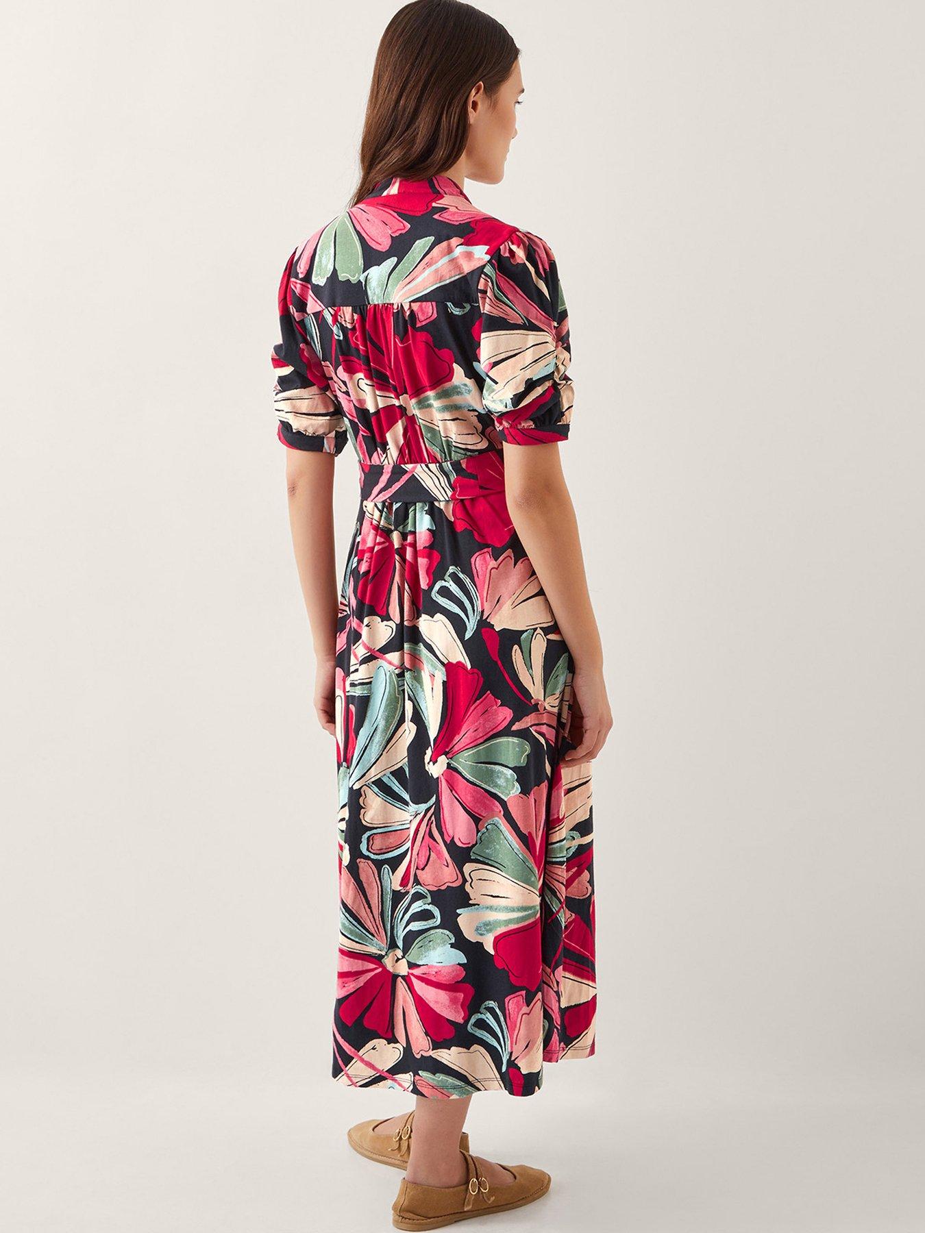 Monsoon Jemima Print Shirt Dress - Red | Very