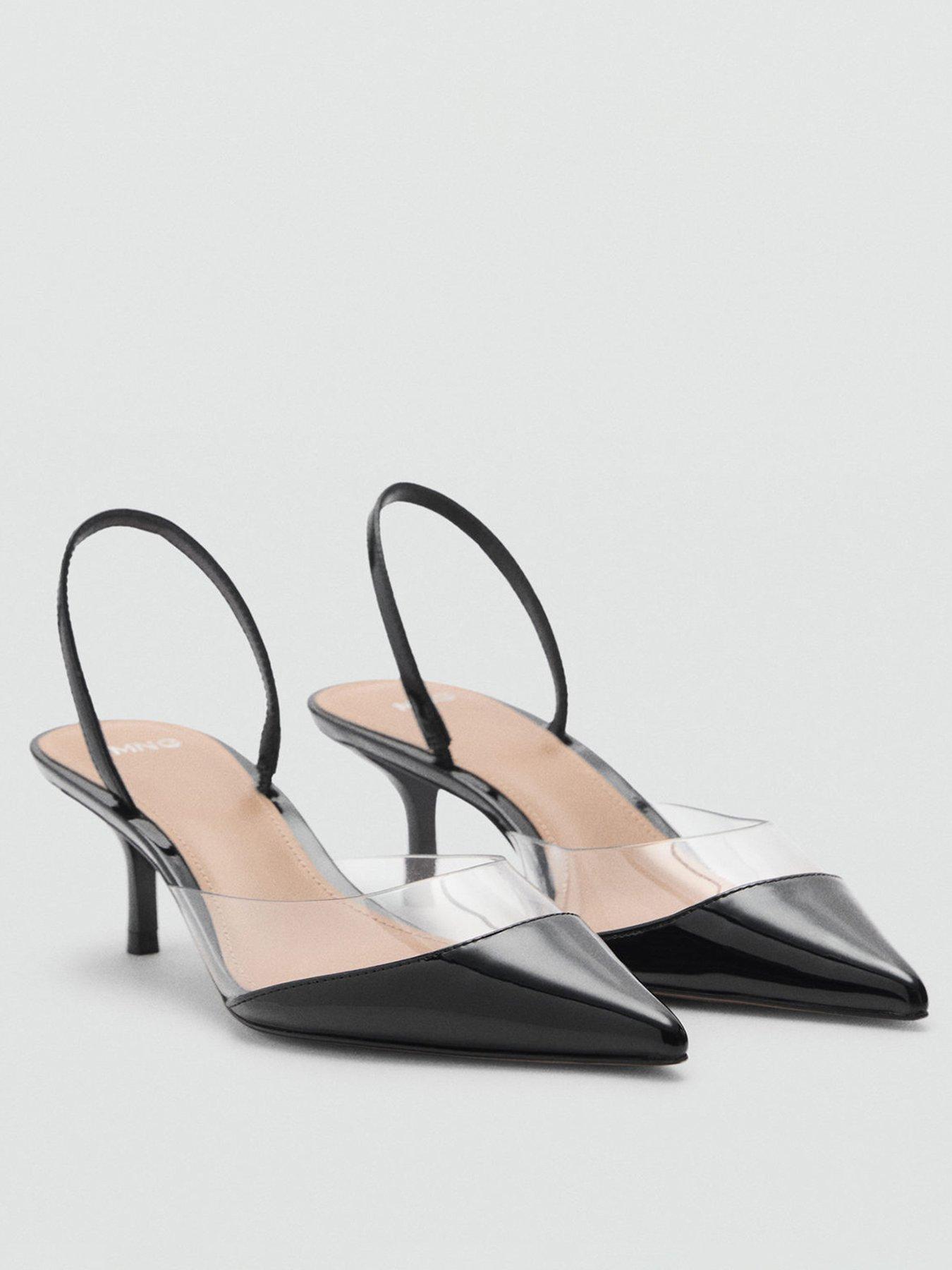 Mango Heeled Shoes With Vinyl Panel - Black | Very