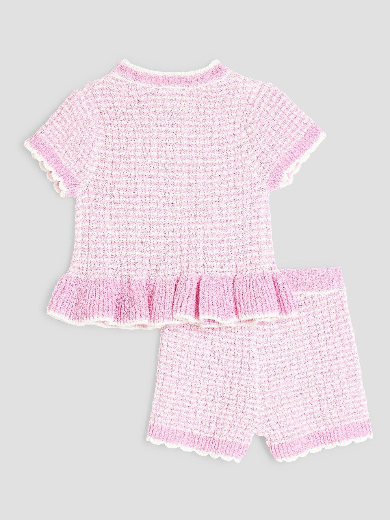 River Island Baby Girl Boucle Peplum Knit Set - Pink | Very
