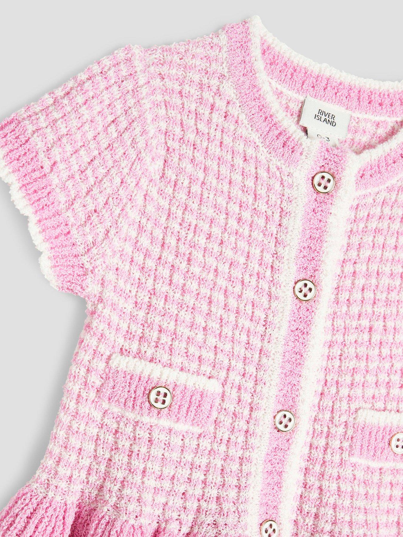 River Island Baby Girl Boucle Peplum Knit Set - Pink | Very