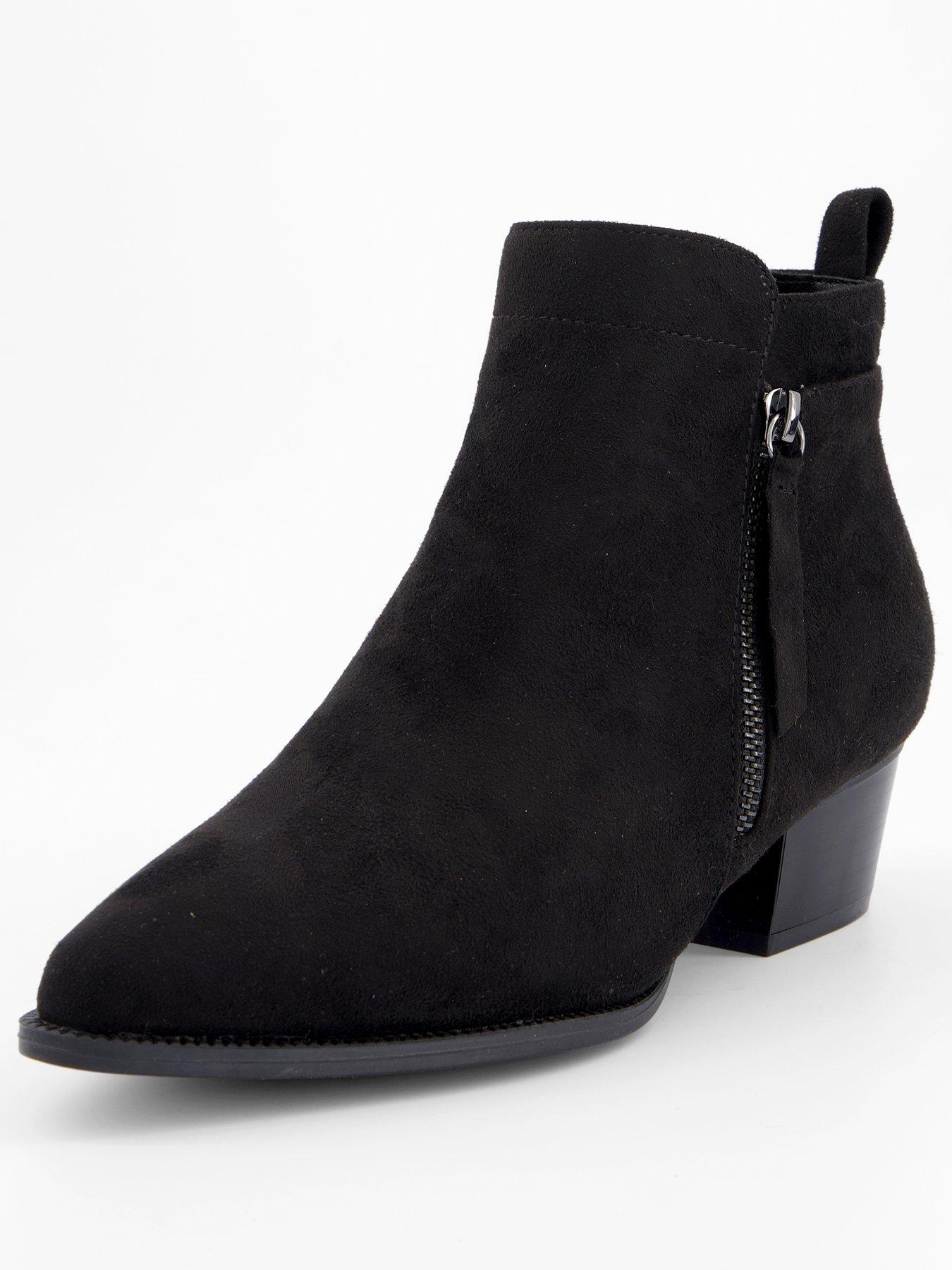 V by Very Wide Fit Western Ankle Boot - Black | Very