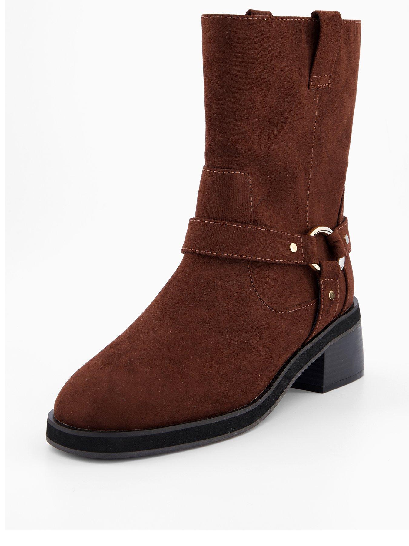 The Very Collection Biker Calf Boot - Brown | Very