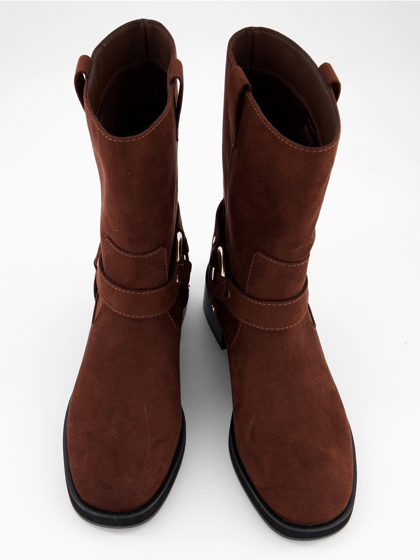 The Very Collection Biker Calf Boot - Brown | Very