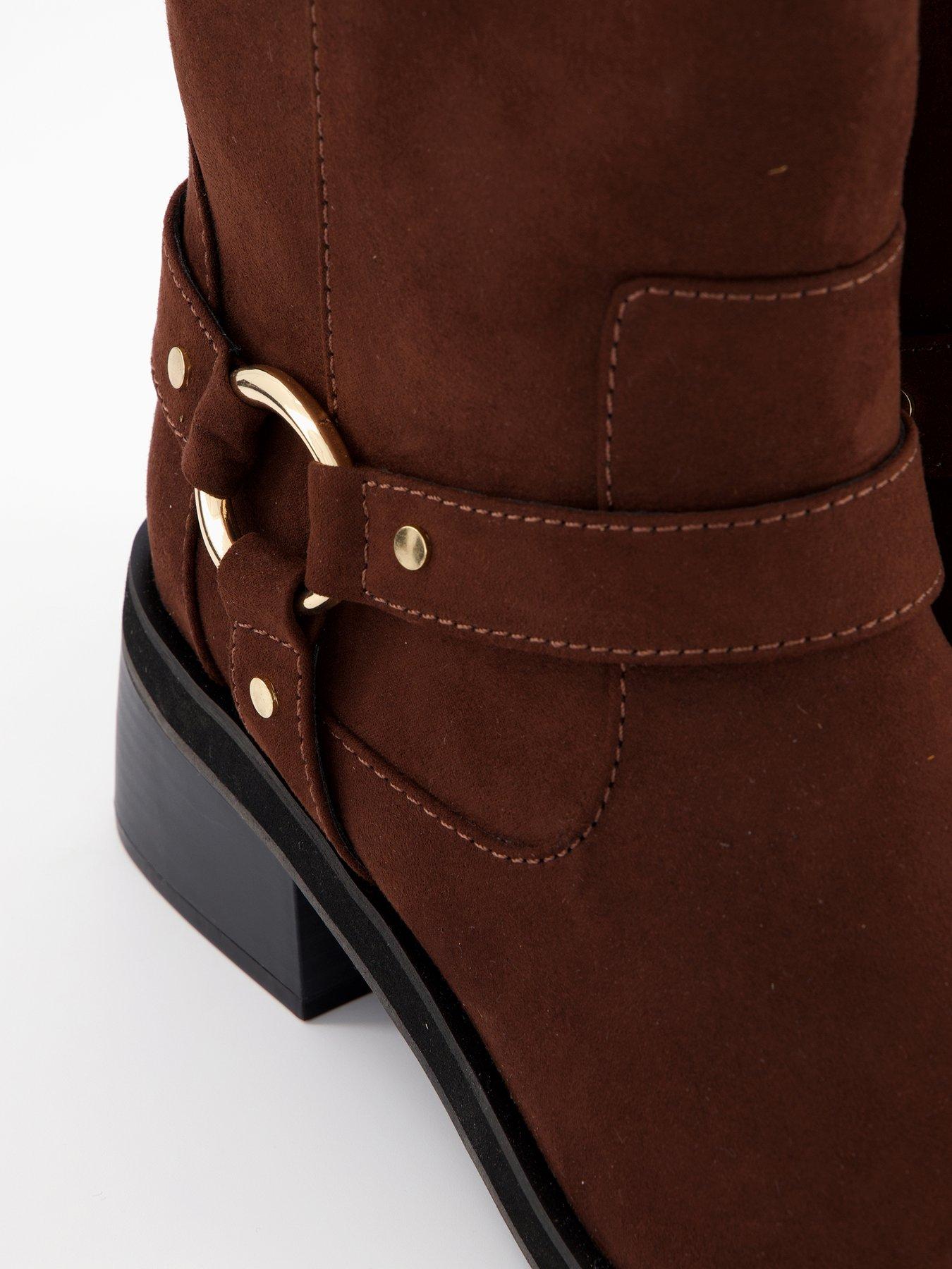 The Very Collection Biker Calf Boot - Brown | Very